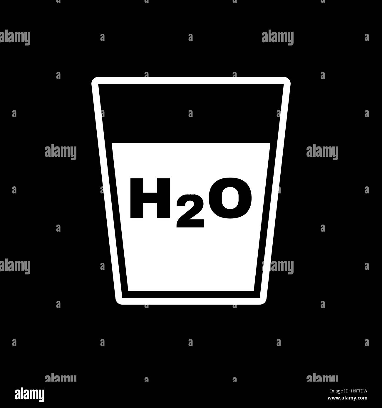 The H2O icon. Water and drink, aqua symbol. Flat Vector illustration ...