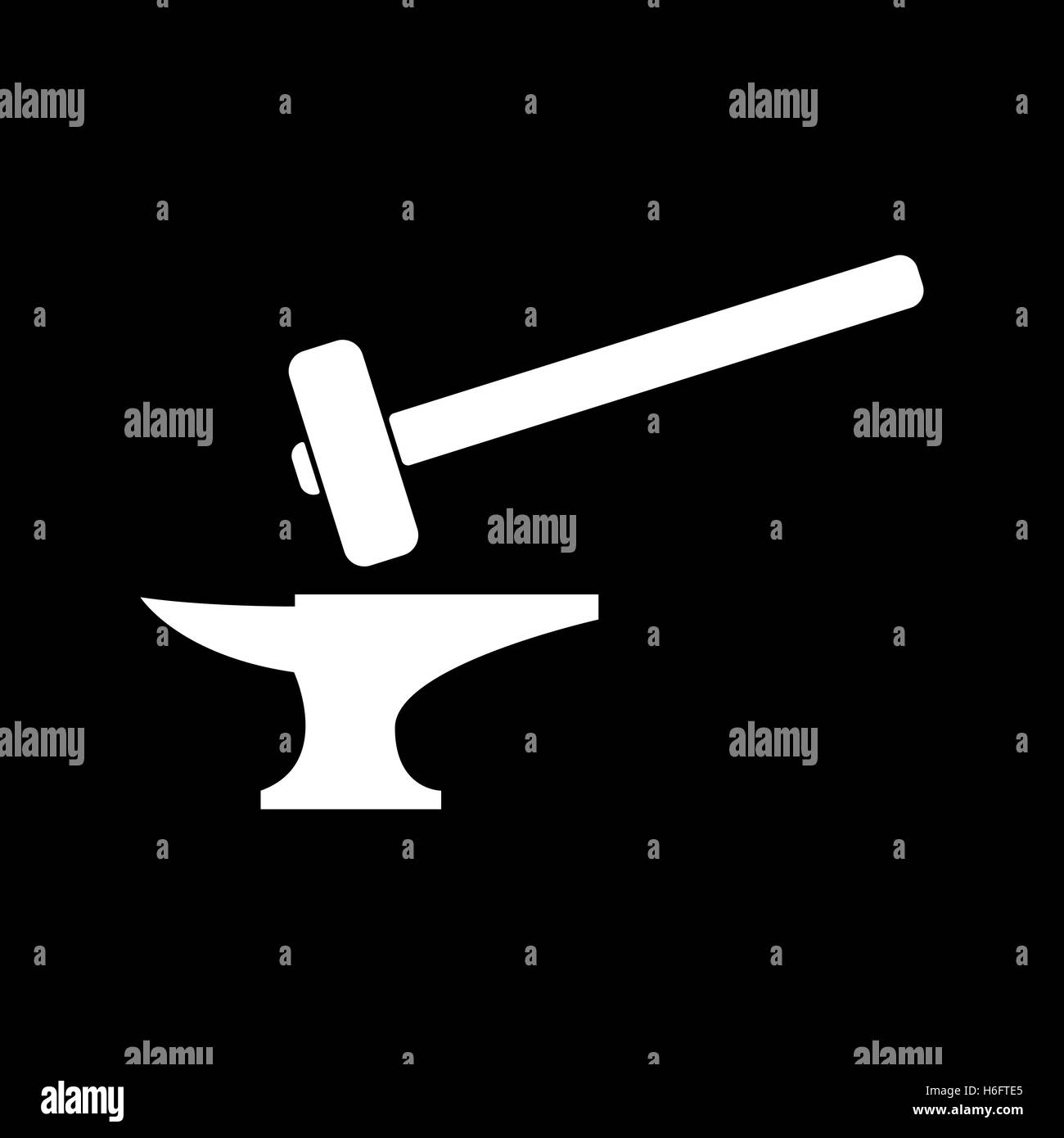 The smithy icon. Forge and stithy, blacksmith symbol. Flat Vector ...