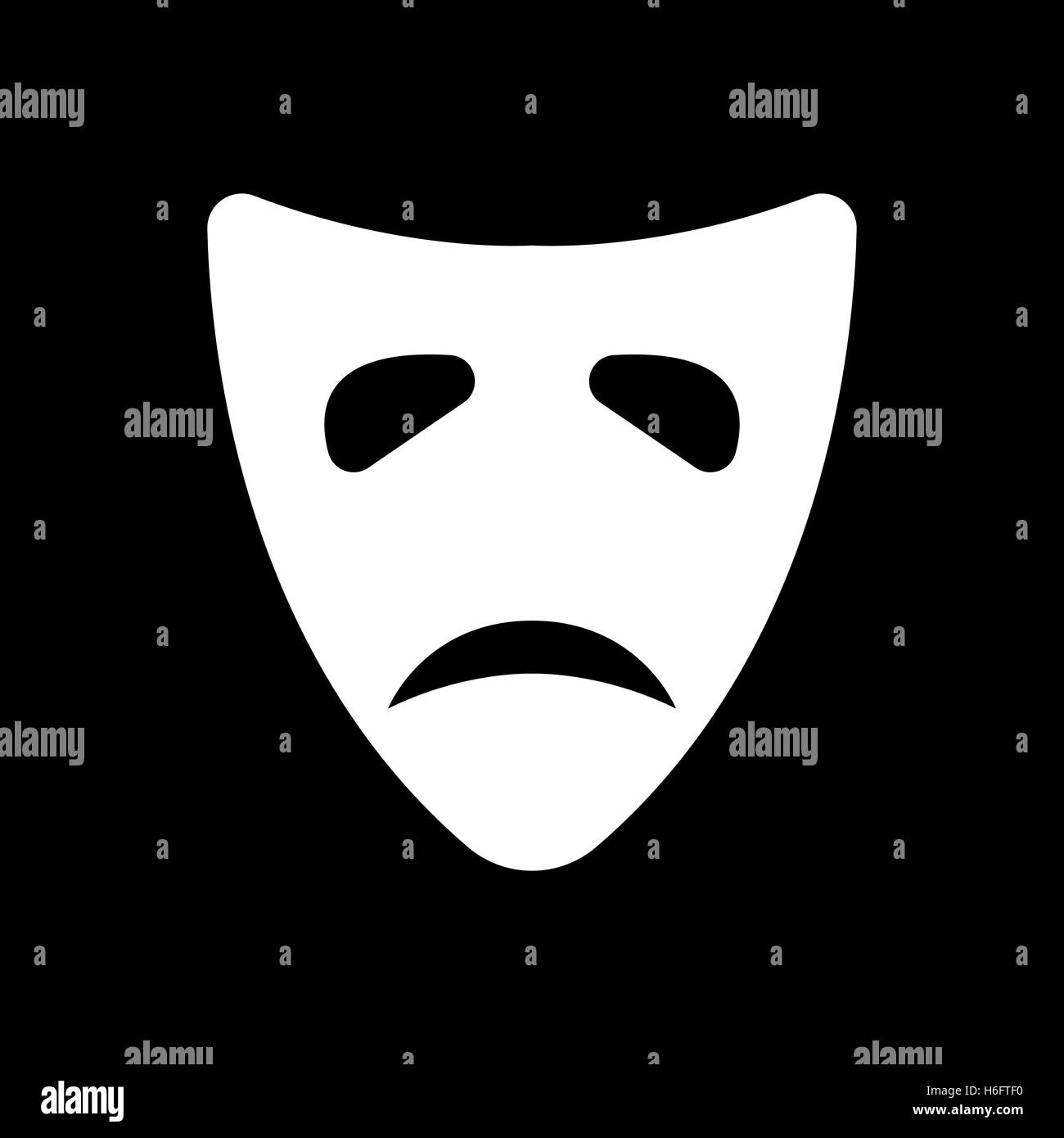 The sad mask icon. Tragedy and theater symbol. Flat Vector illustration ...