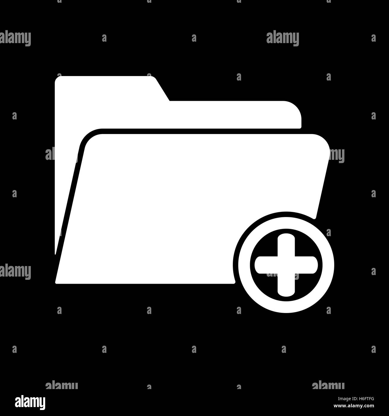 The add to folder icon. Data and directory, archive, storage symbol ...