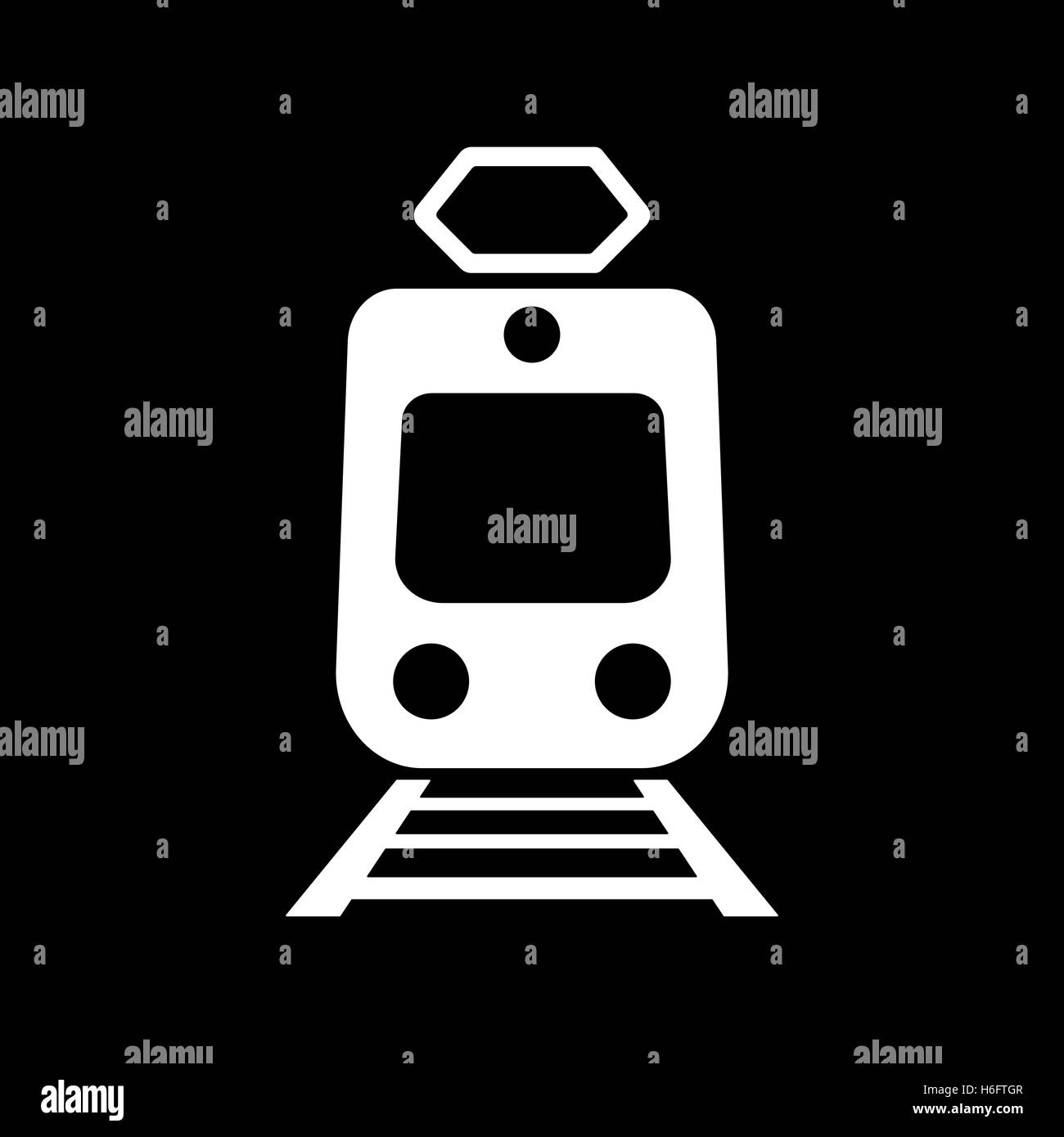 The train icon. Metro and tram, railroad symbol. Flat Vector ...
