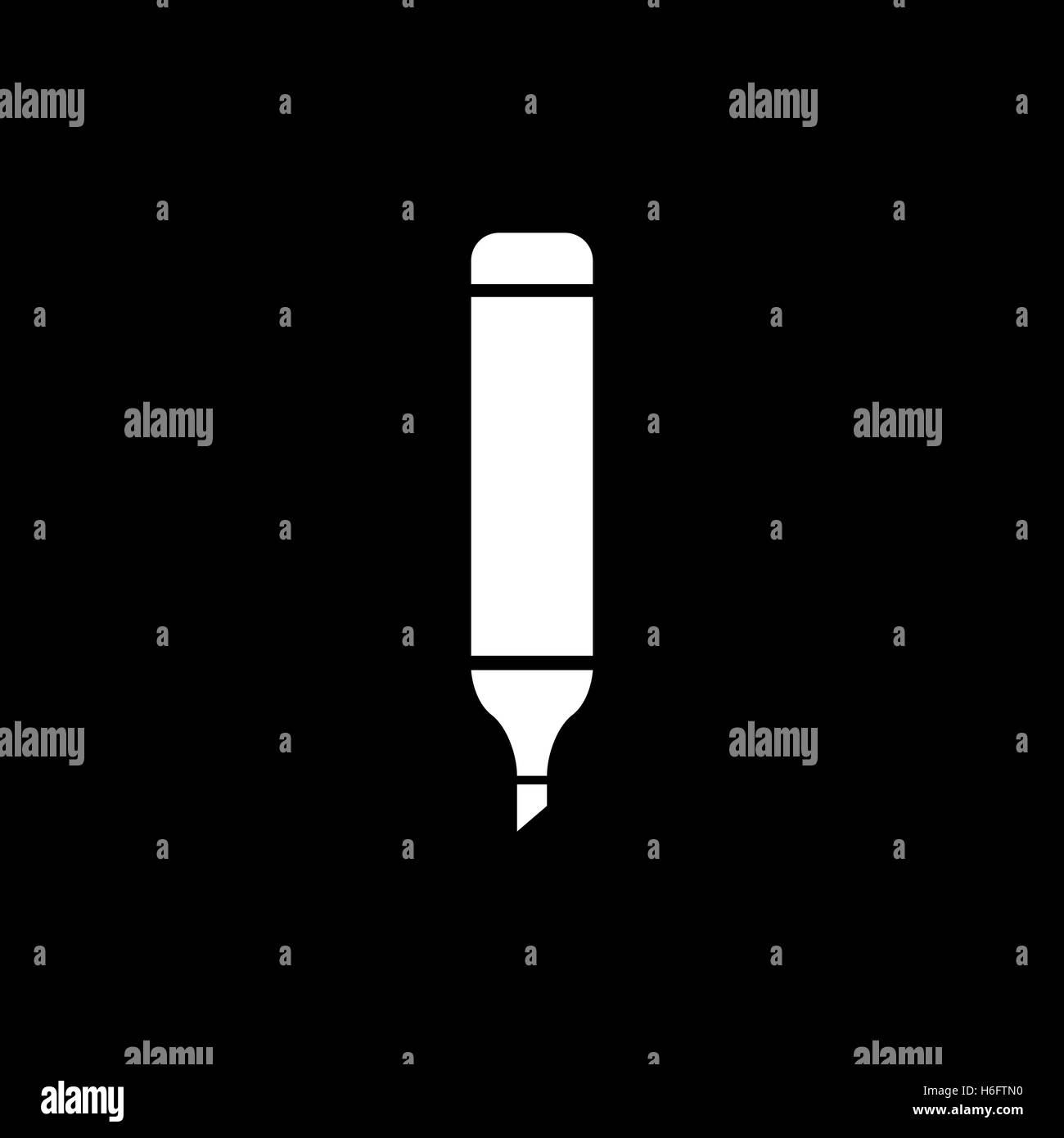 The marker icon. Pen and pencil, highlighter symbol. Flat Vector ...
