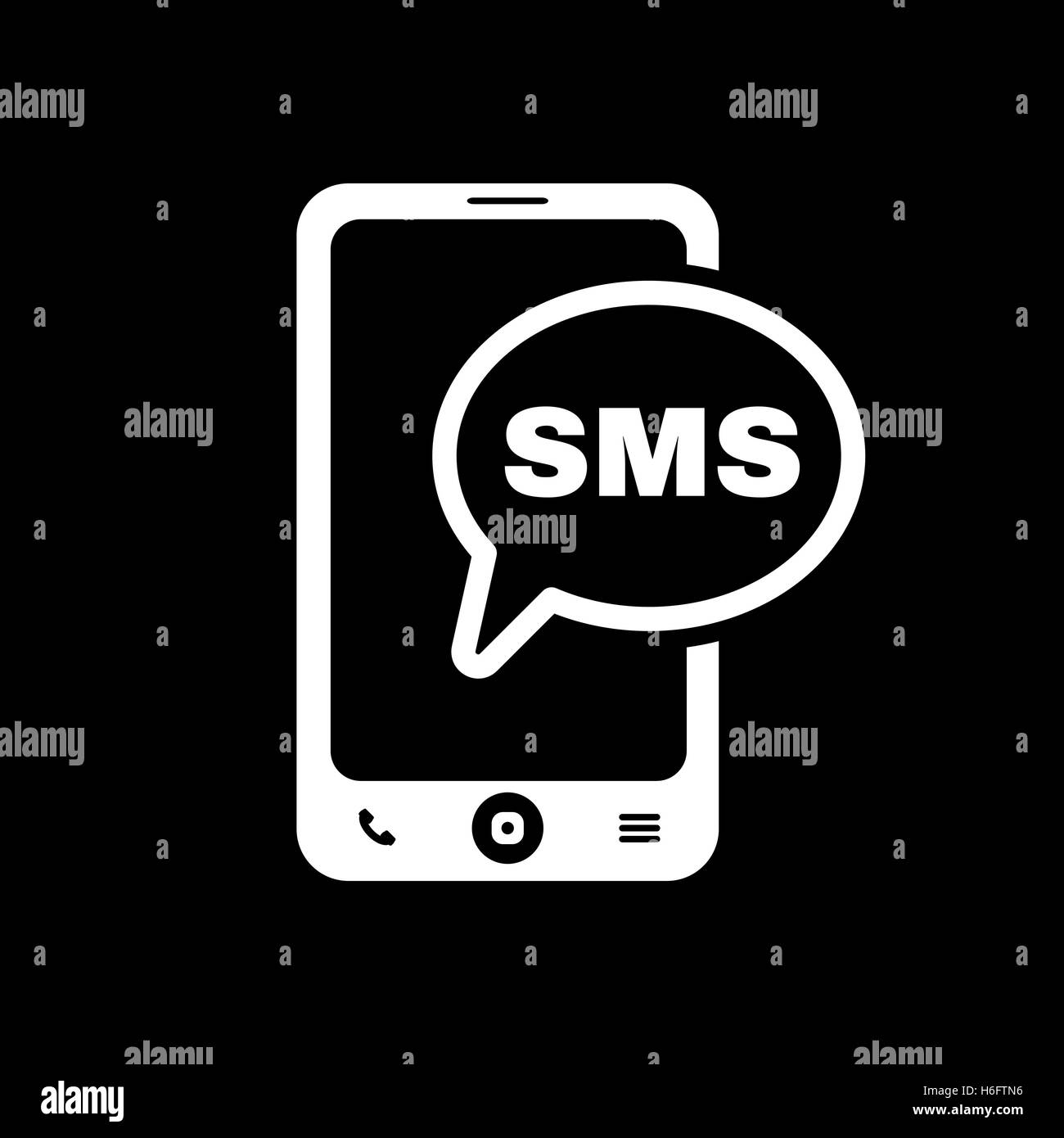 The sms icon. Smartphone and telephone, communication, message symbol ...