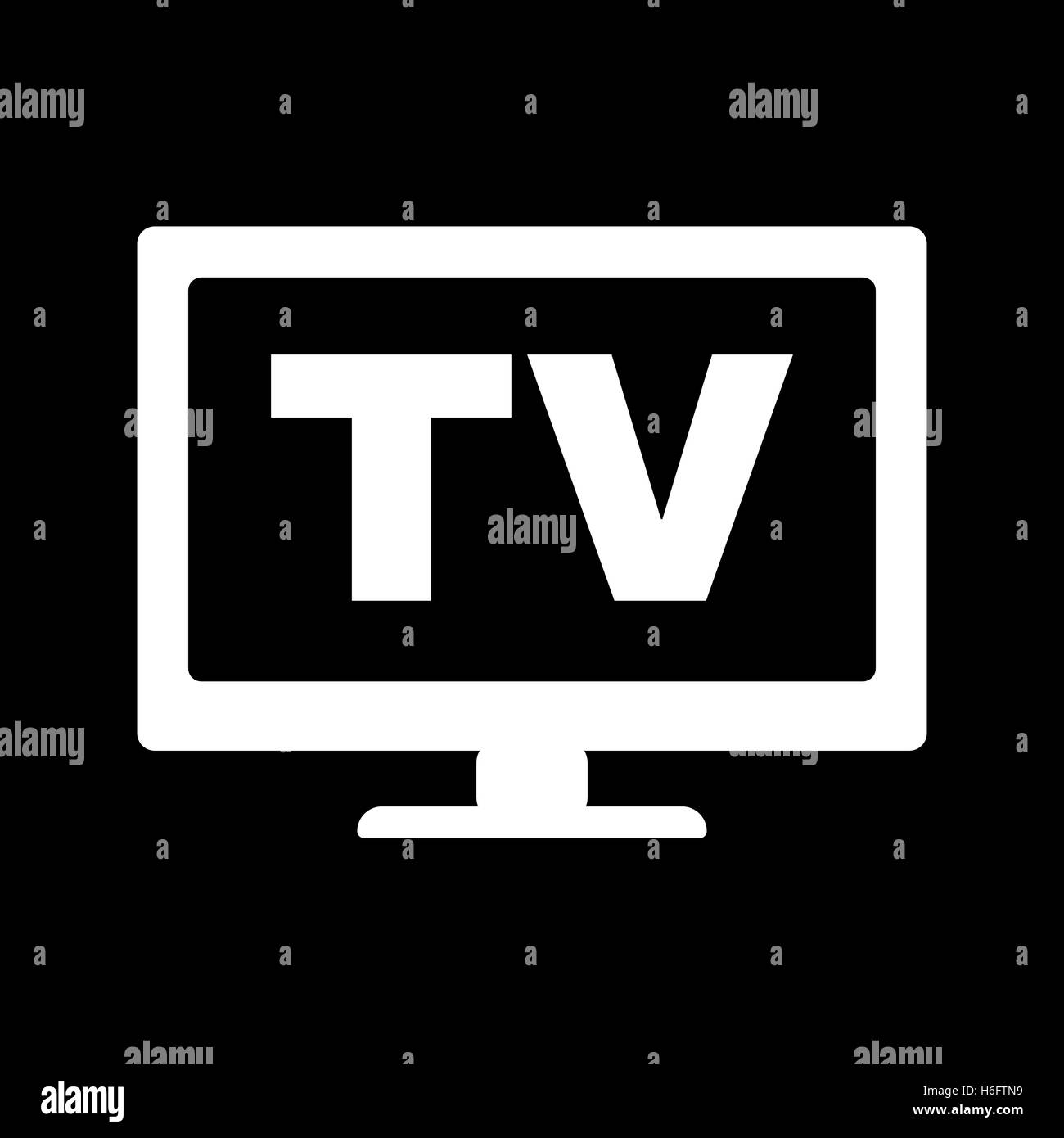 The tv icon. Television and telly, telecasting, broadcast symbol. Flat ...