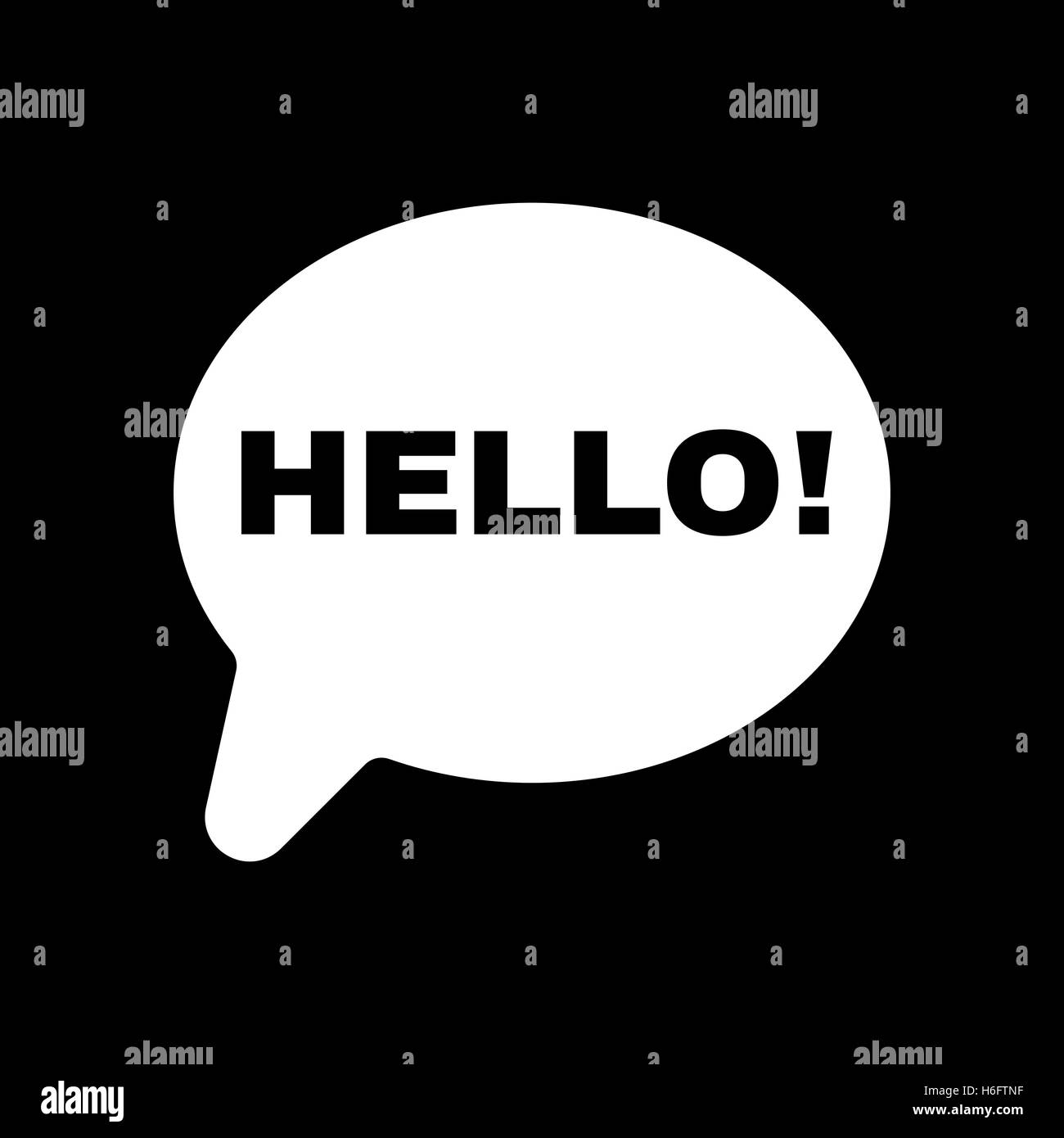 Hello icon greet hi symbol Black and White Stock Photos & Images - Alamy