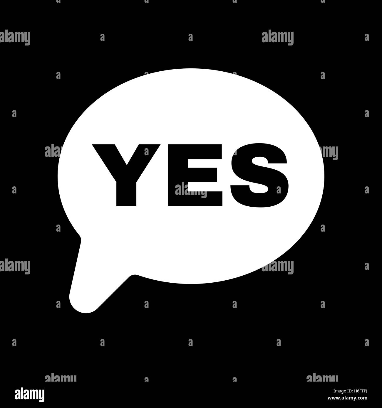 The YES speech bubble icon. Social network and web communicate symbol ...