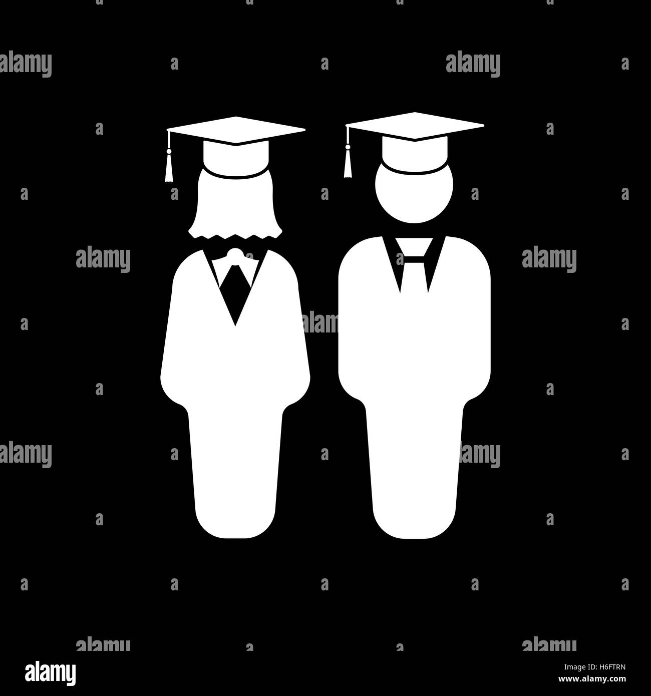 The student boy and girl icon. School, academy, college, education ...