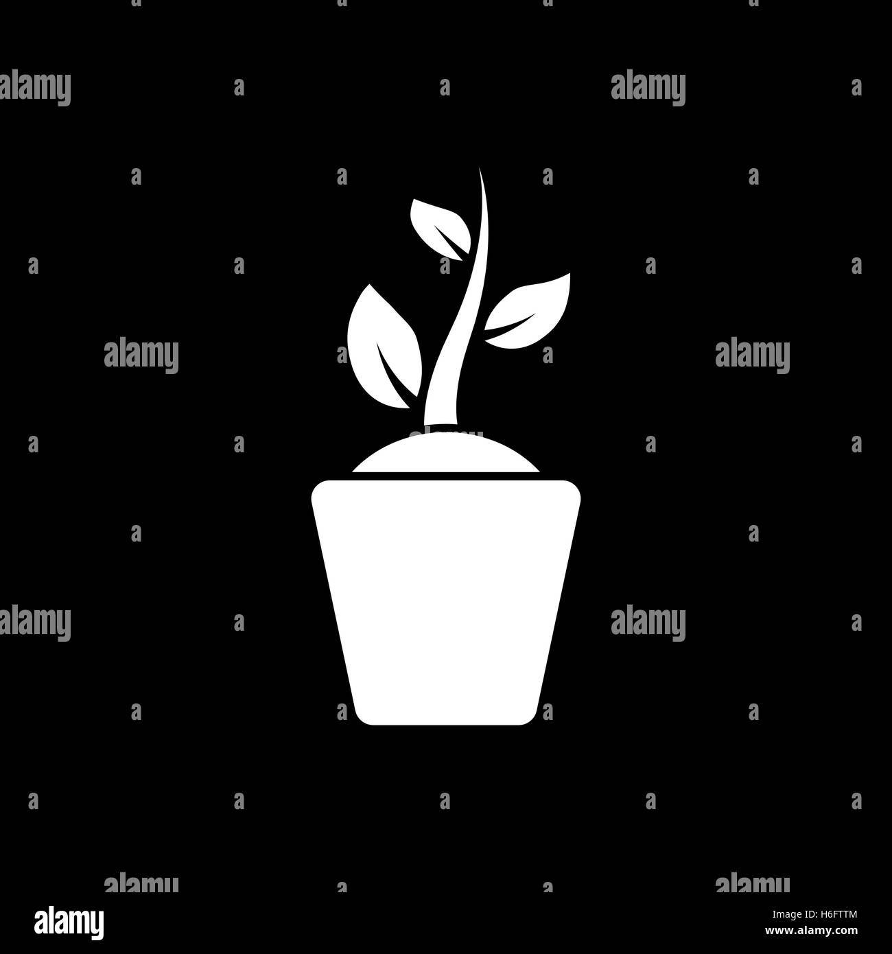 The sprout wreath icon. Plant and herb, nature symbol. Flat Vector ...