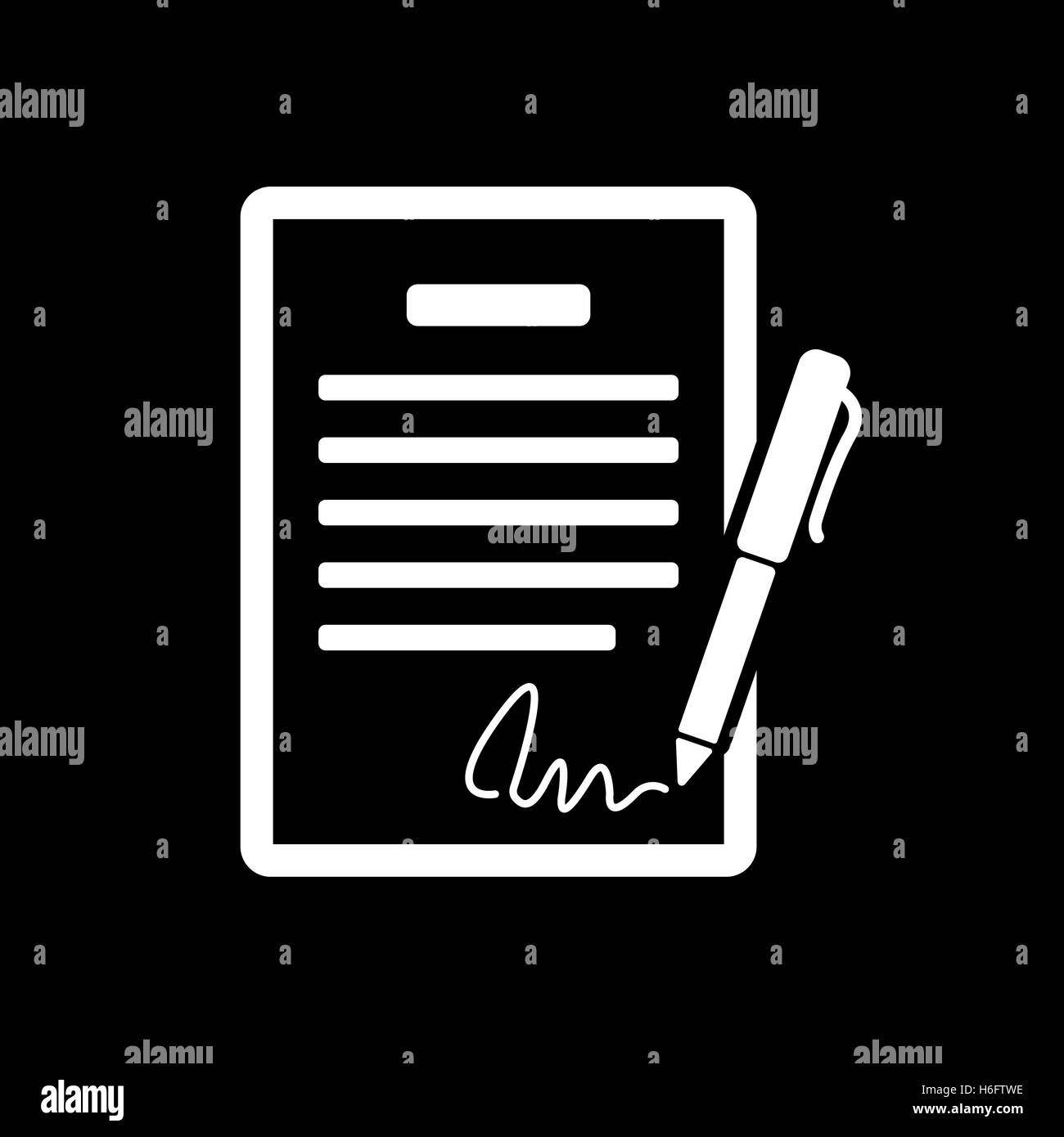 The contract icon. Agreement and signature, pact, accord, convention ...