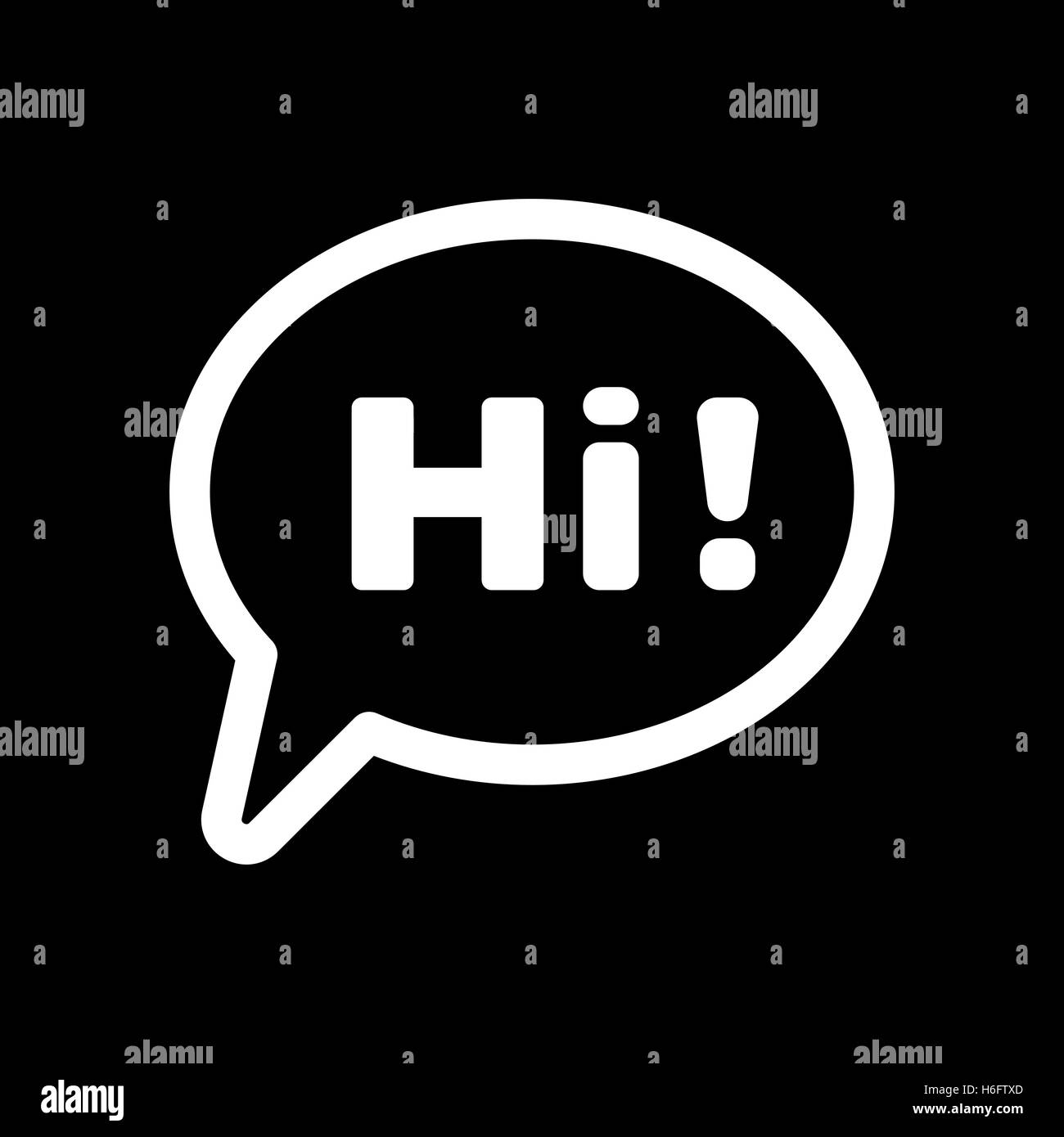 Hello Icon Greet Hi Symbol Black and White Stock Photos & Images - Alamy