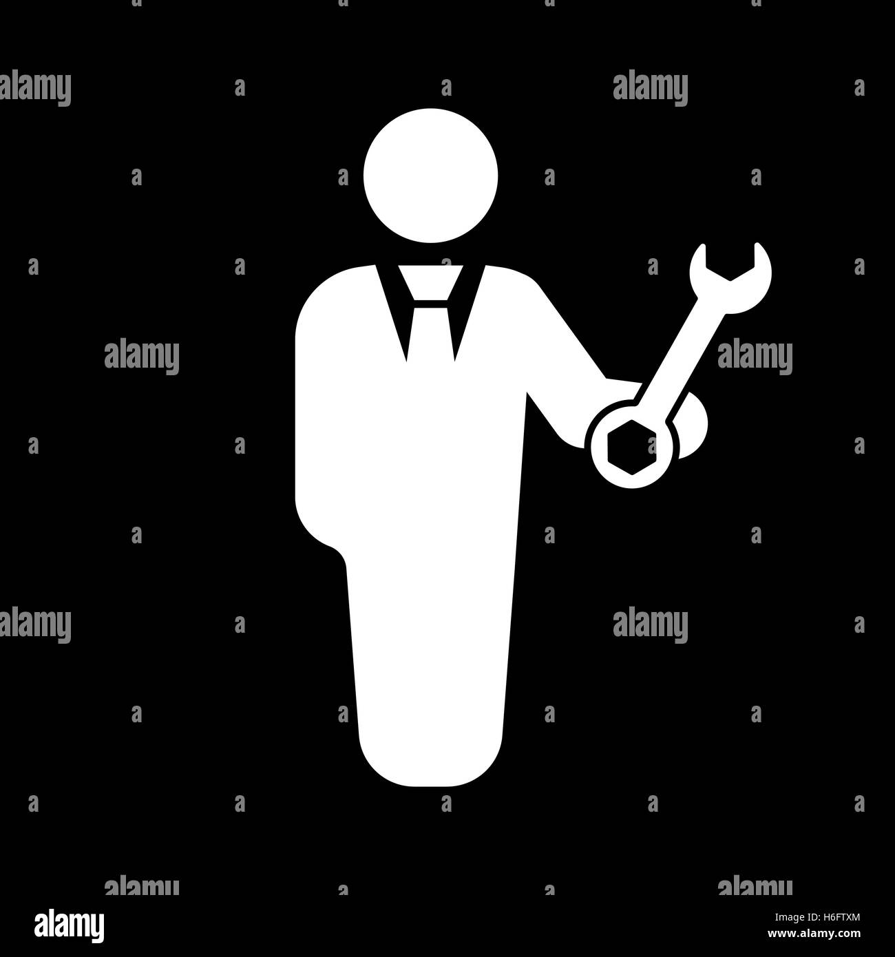 The support icon. Engineer and repair, technician, fixing symbol. Flat ...