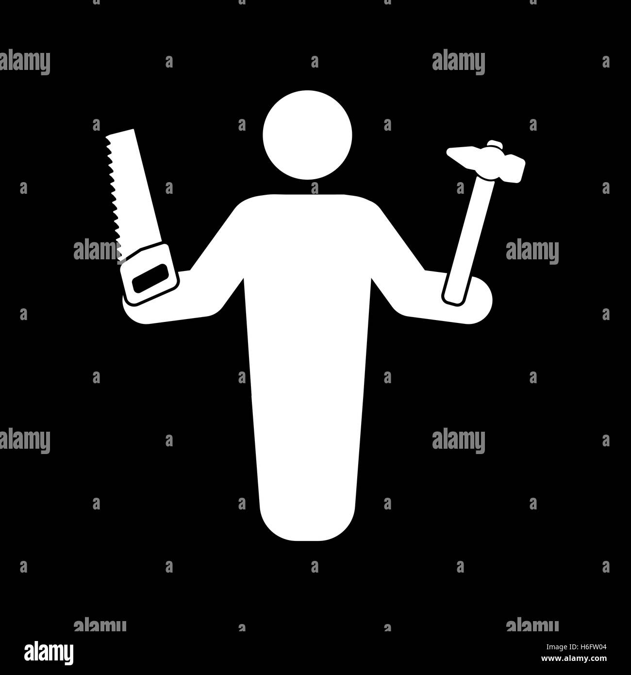Carpenter avatar icon builder handyman hi-res stock photography and ...