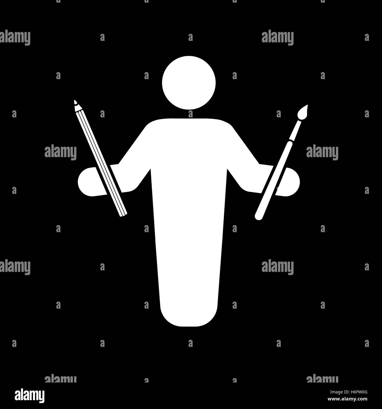 The painter avatar icon. Artist and craftsman symbol. Flat Vector ...