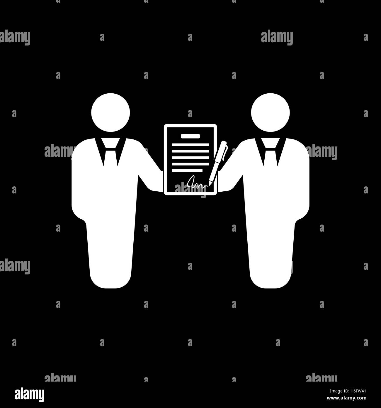 The contract icon. Agreement and signature, pact, partnership ...