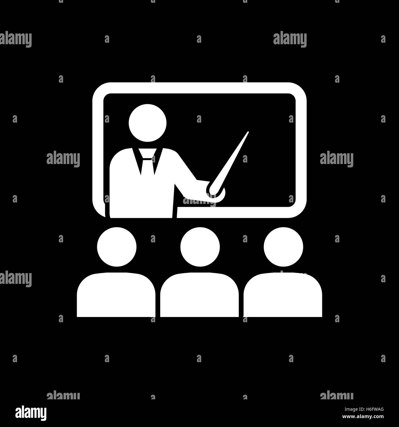 The training icon. Teacher and learner, classroom, presentation ...