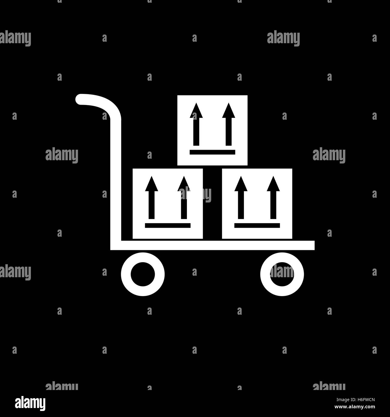 The warehouse trolley with boxes icon. Delivery and logistic, shipping ...