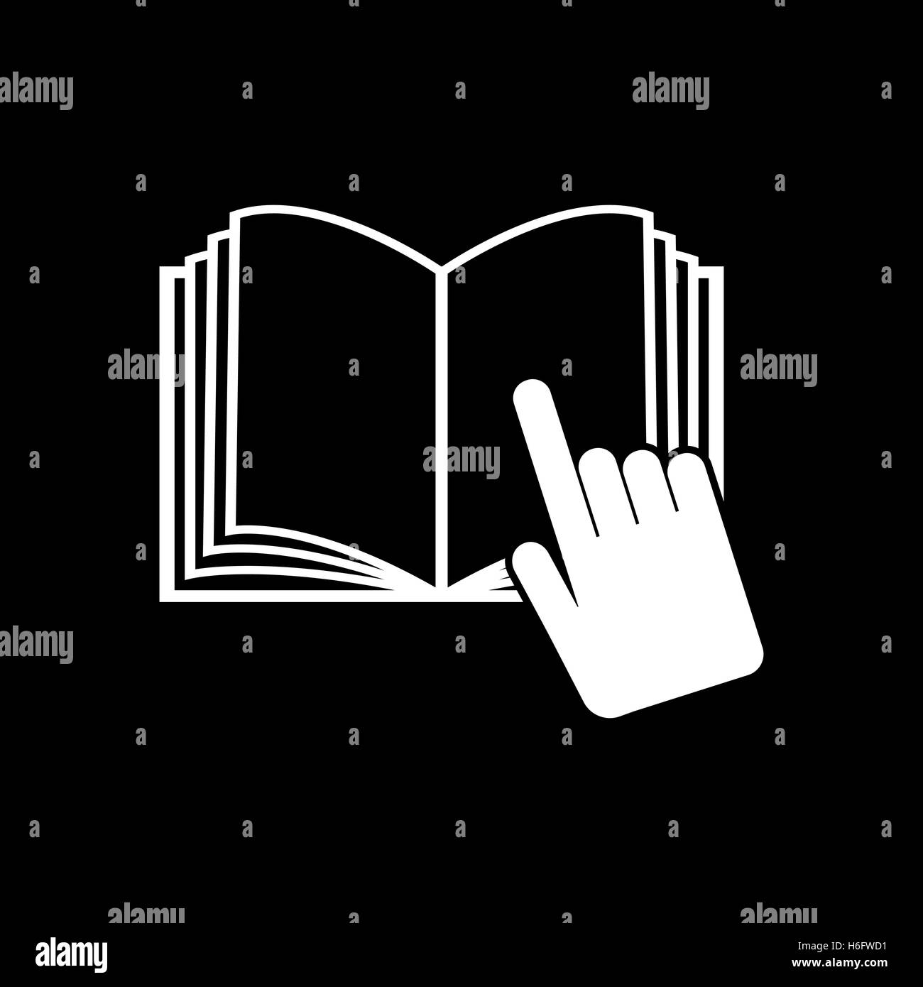 The open book icon. Manual and tutorial, instruction symbol. Flat ...