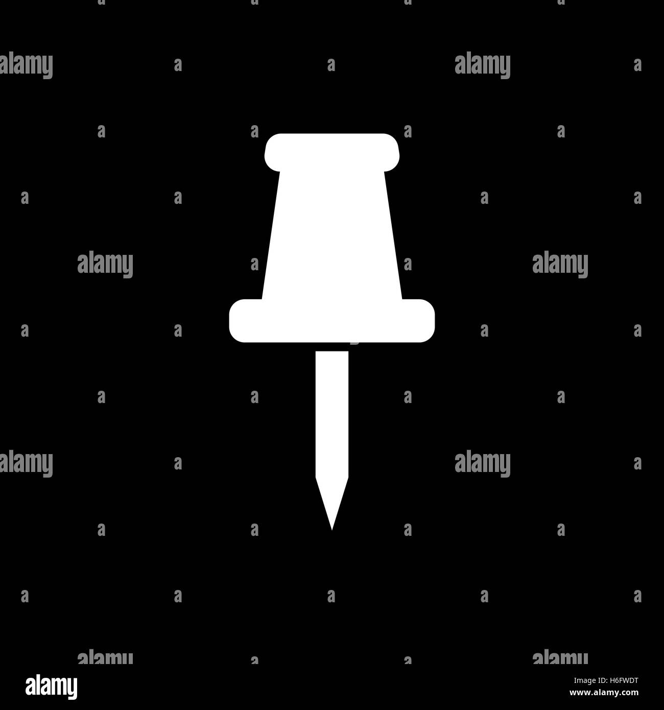 The push pin icon. Memo and note, attachment symbol. Flat Vector ...