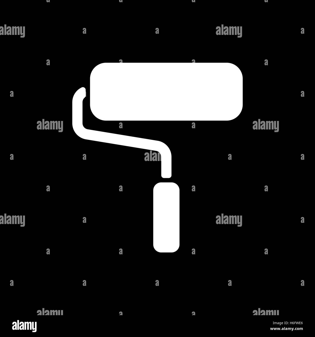 The paint roller icon. Decorating and painting, repair symbol. Flat ...