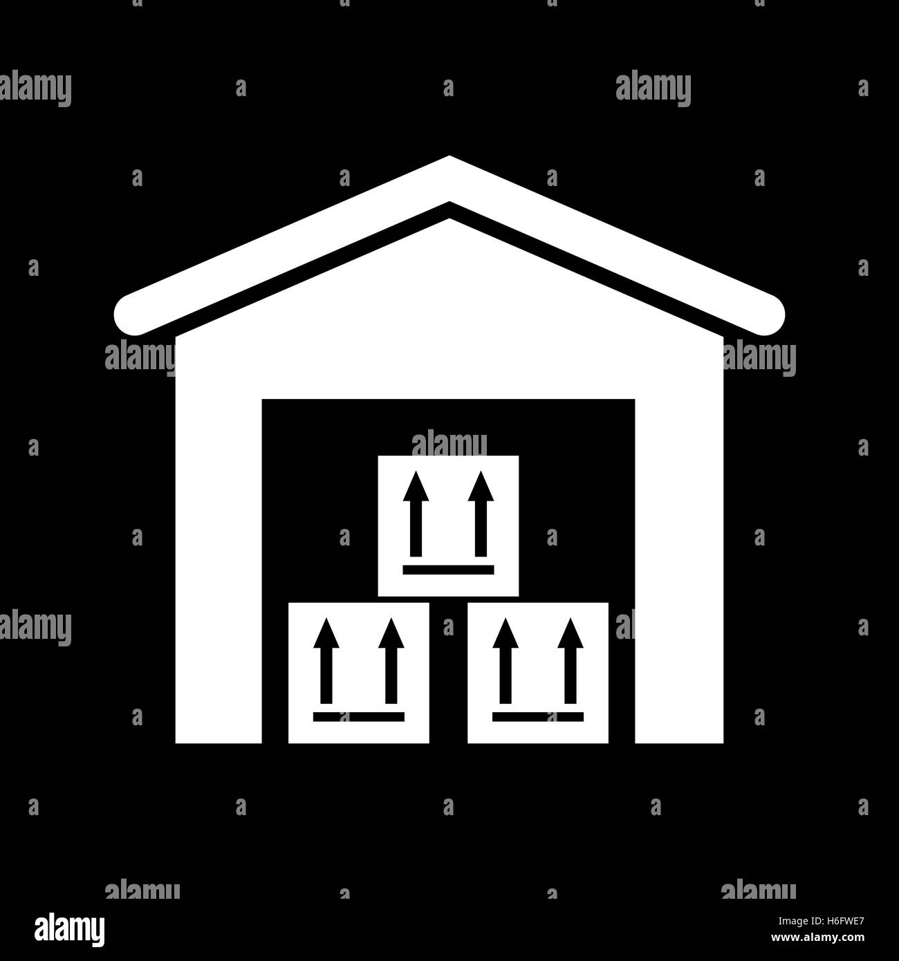 The warehouse icon. Storehouse and logistic symbol. Flat Vector ...