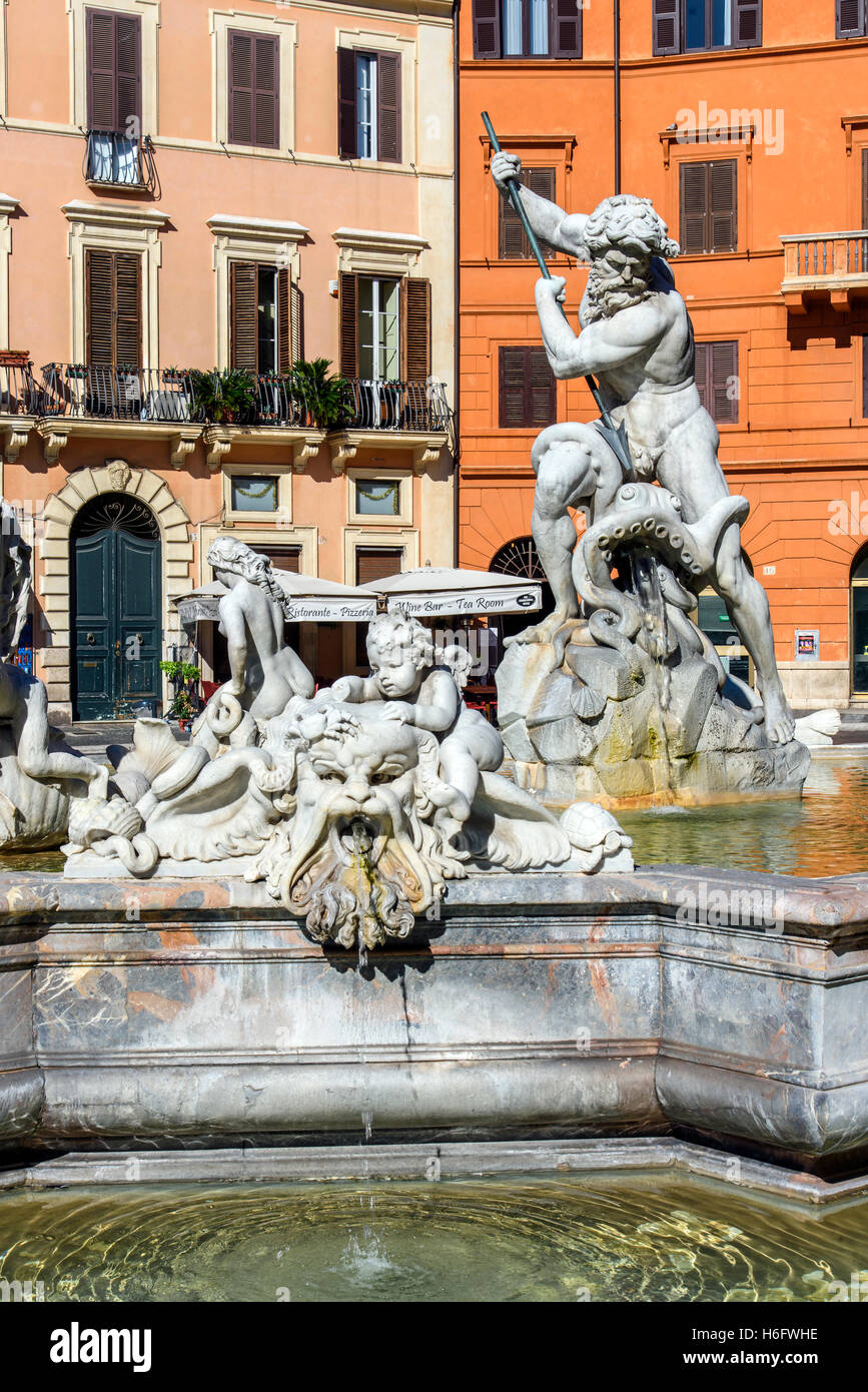 Piazza navona fountain neptune hi-res stock photography and images - Alamy