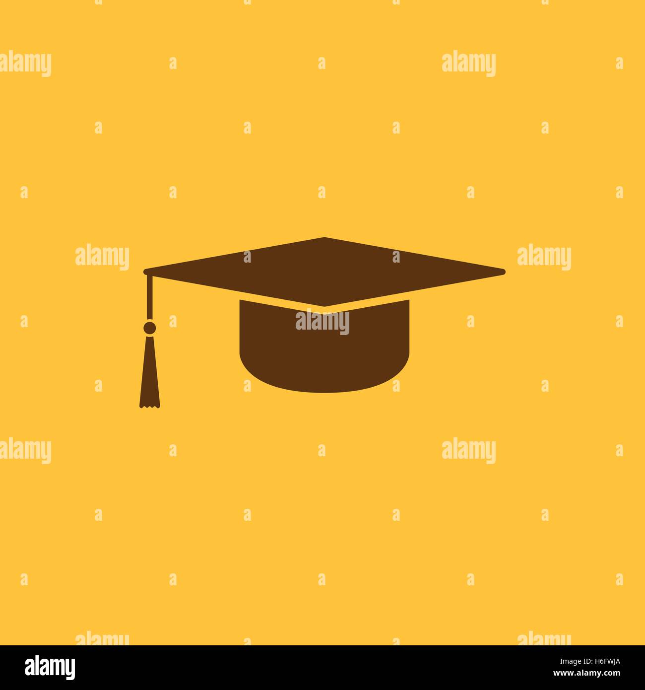 The graduation cap icon. Education symbol. Flat Vector illustration ...