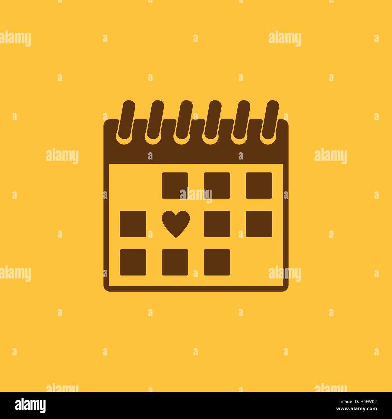 The calendar icon. Valentines day symbol. Flat Vector illustration ...