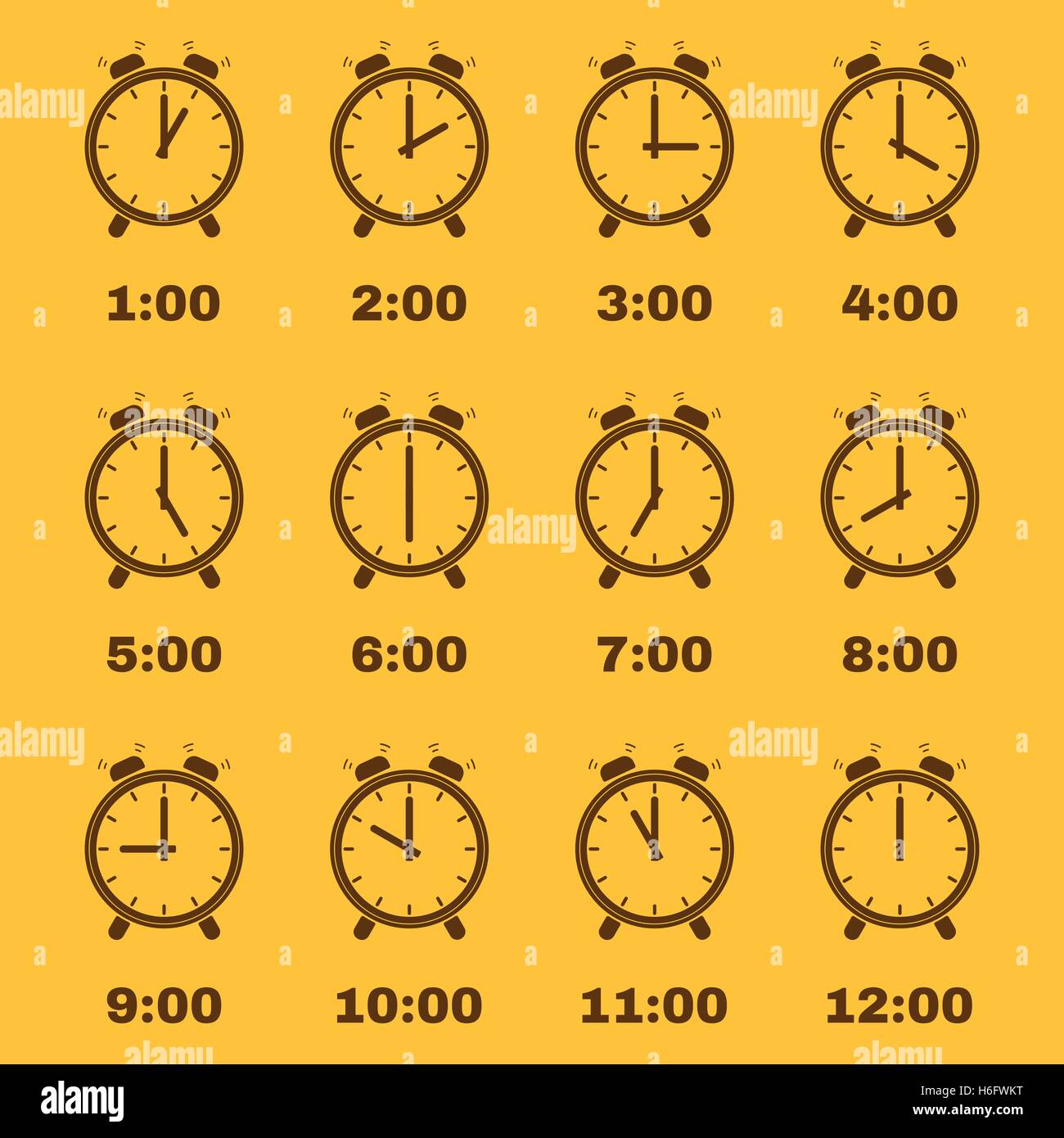 The Alarm clock icon. Alarm clock symbol. Flat. Vector illustration ...