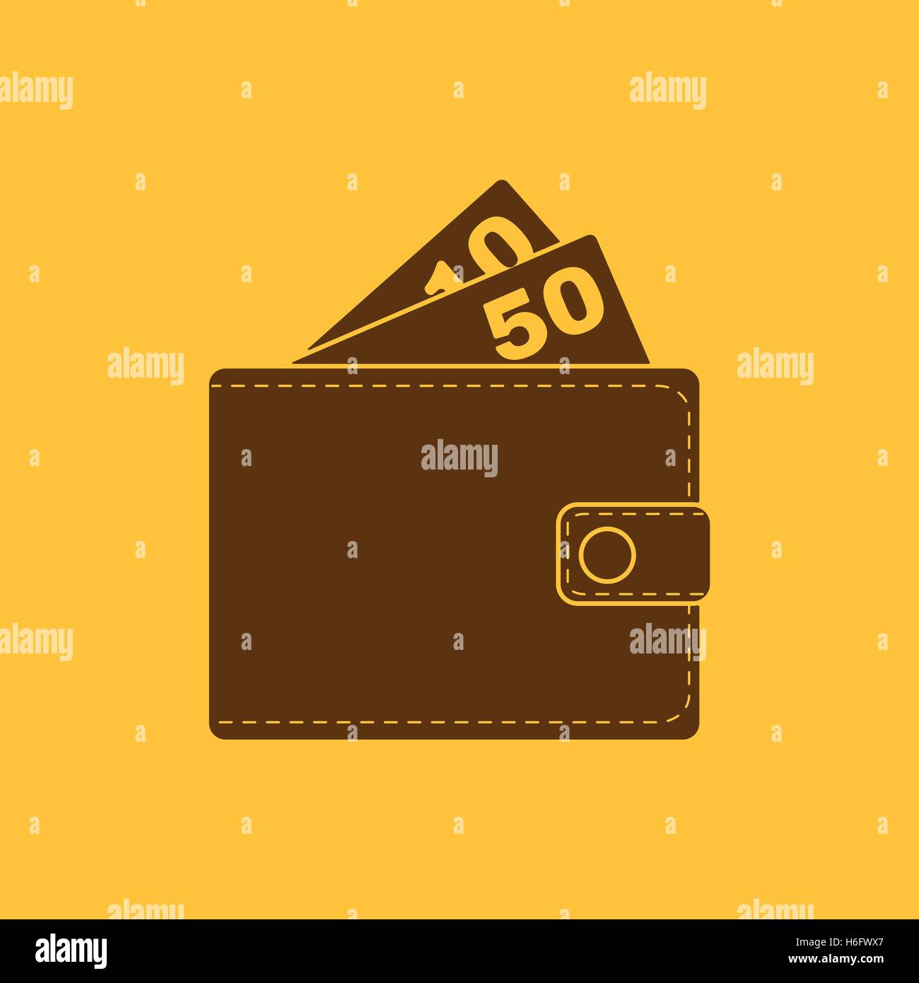 The wallet icon. Purse symbol. Flat Vector illustration Stock Vector ...
