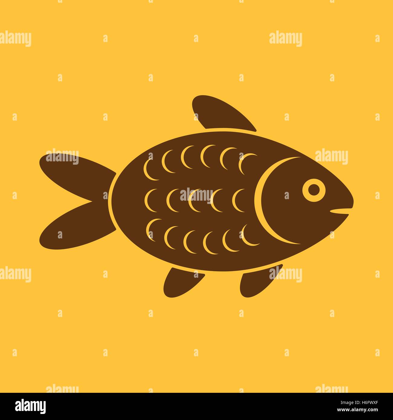 The fish icon. Fish symbol. Flat Vector illustration Stock Vector Image ...