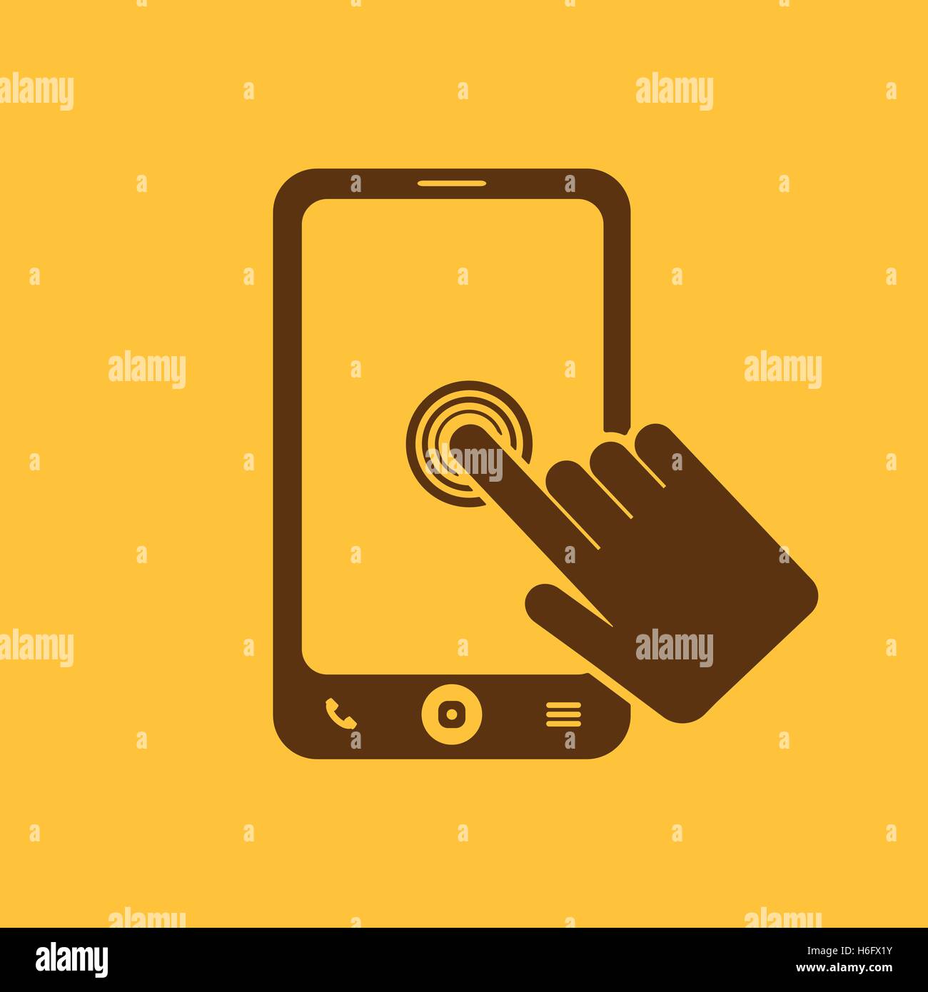The click on the screen mobile phone icon. Smartphone symbol. Flat ...