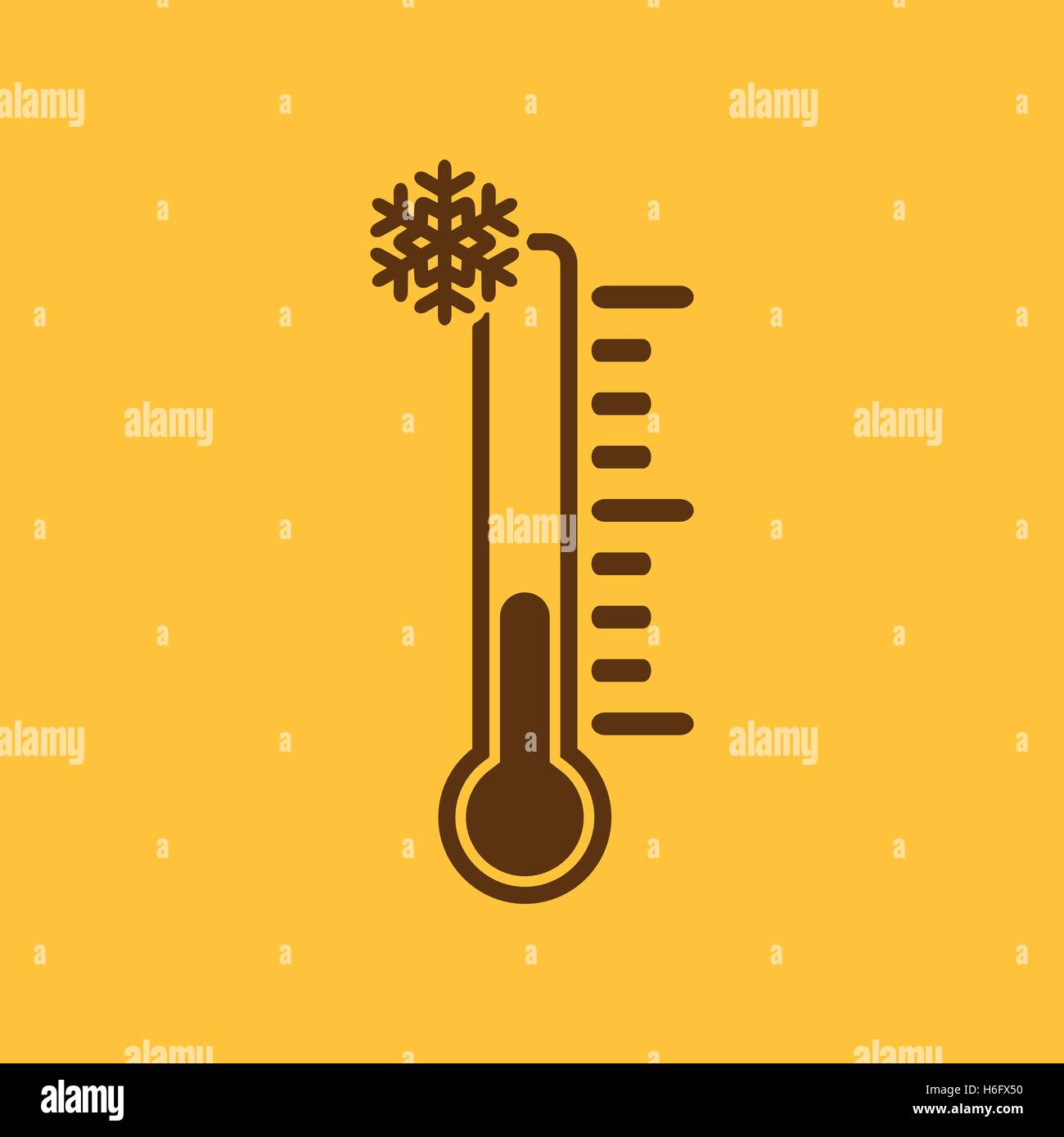 The thermometer icon. Low temperature symbol. Flat Vector illustration ...