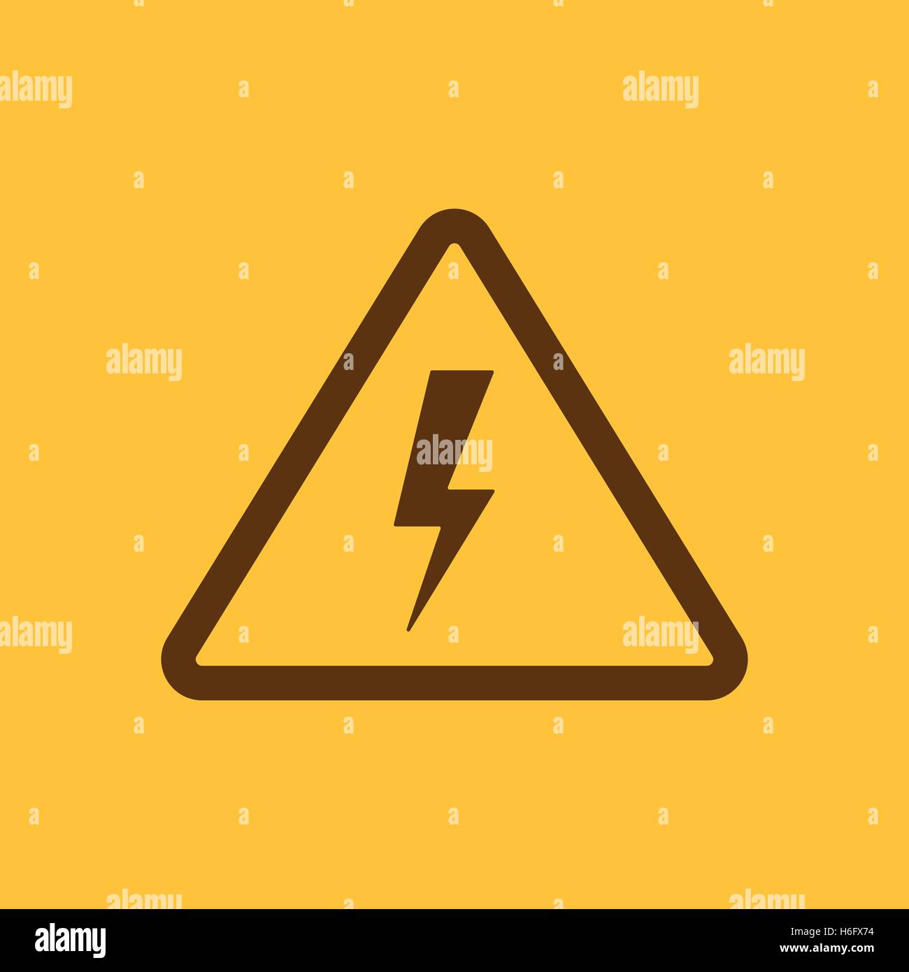 The lightning icon. Danger symbol. Flat Vector illustration Stock ...