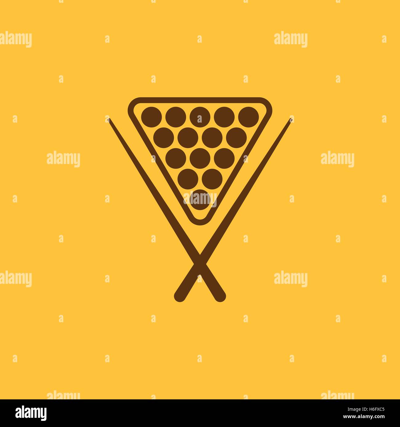 The billiard icon. Game symbol. Flat illustration Stock Vector Image ...