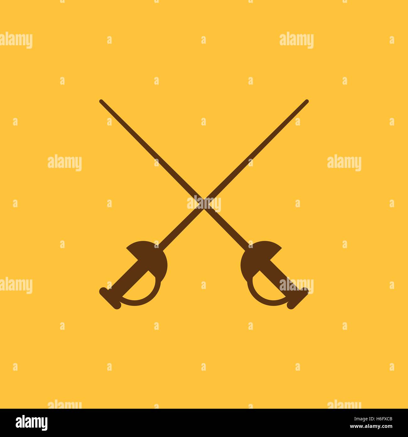 The sword icon. Epee symbol. Flat illustration Stock Vector Image & Art ...