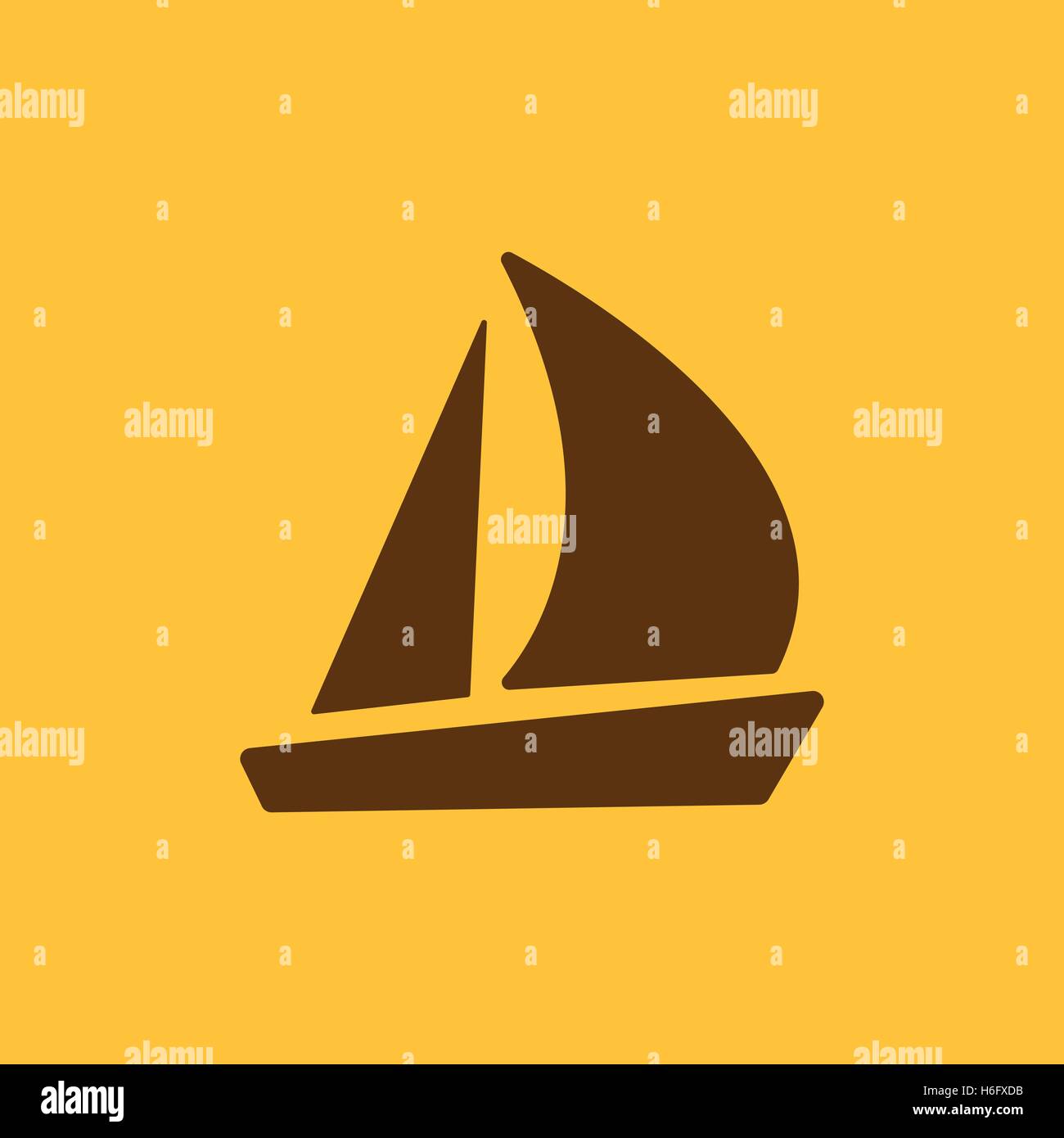 The sailboat icon. Sailing ship symbol. Flat illustration Stock Vector ...