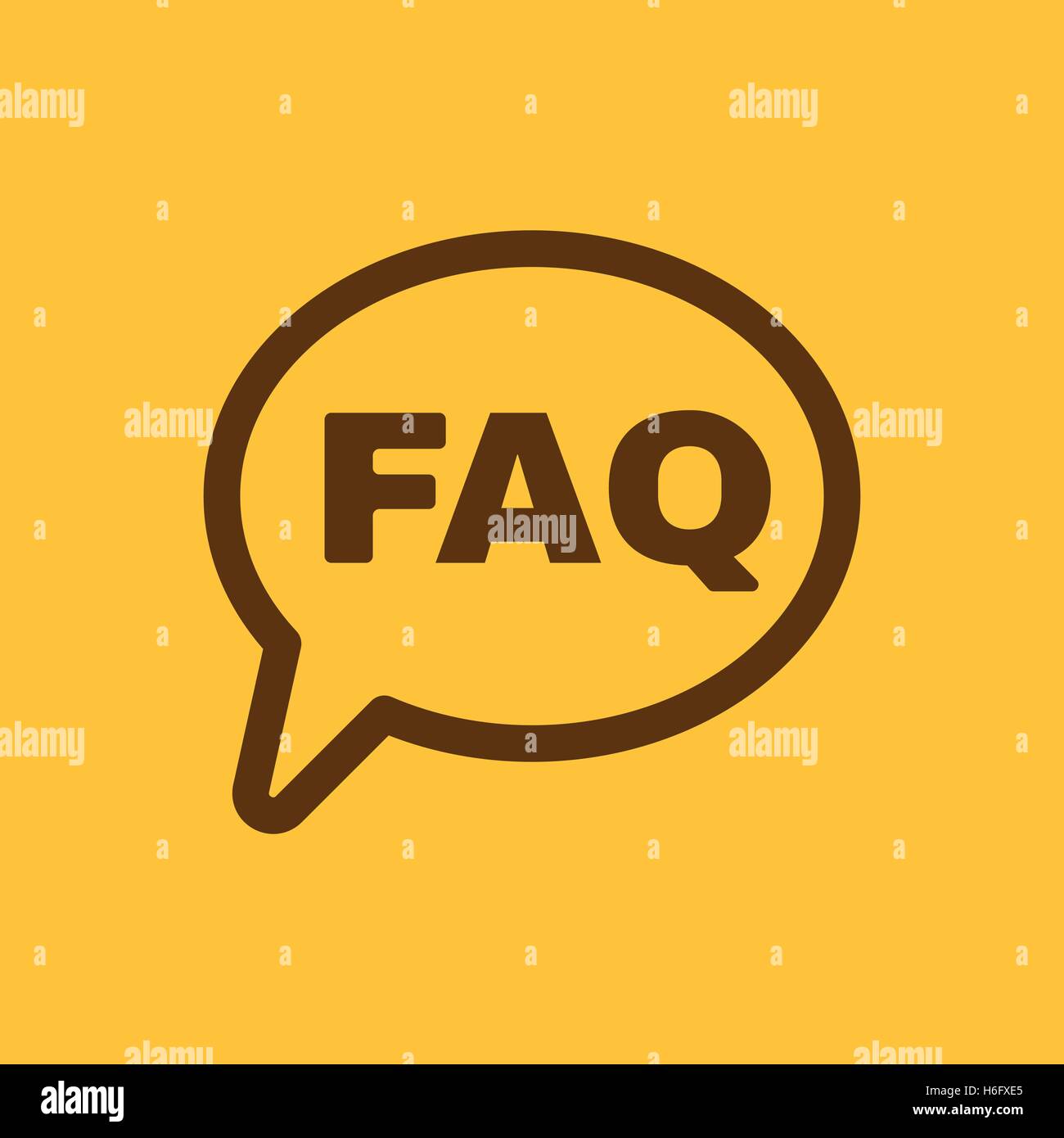 The faq speech bubble icon. Help symbol. Flat illustration Stock Vector ...