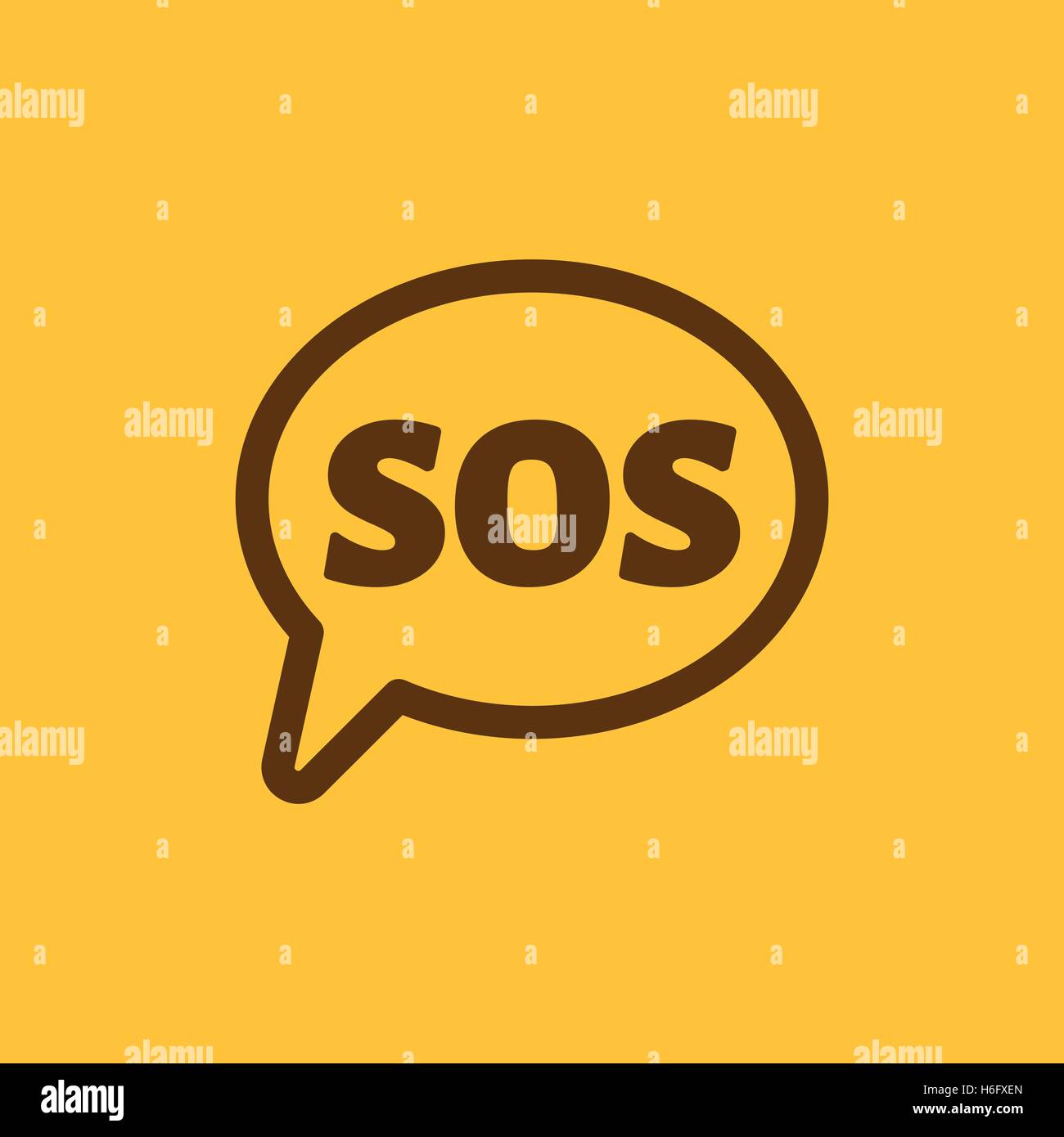 The sos speech bubble icon. Flat illustration Stock Vector Image & Art ...