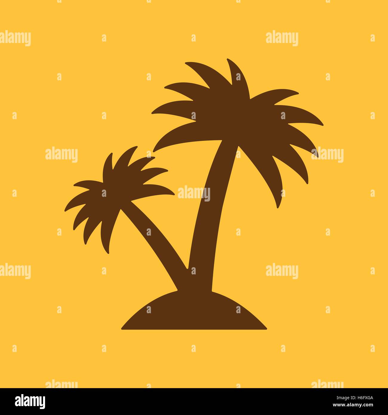 The palm icon. Island symbol. Flat illustration. Button Set Stock ...