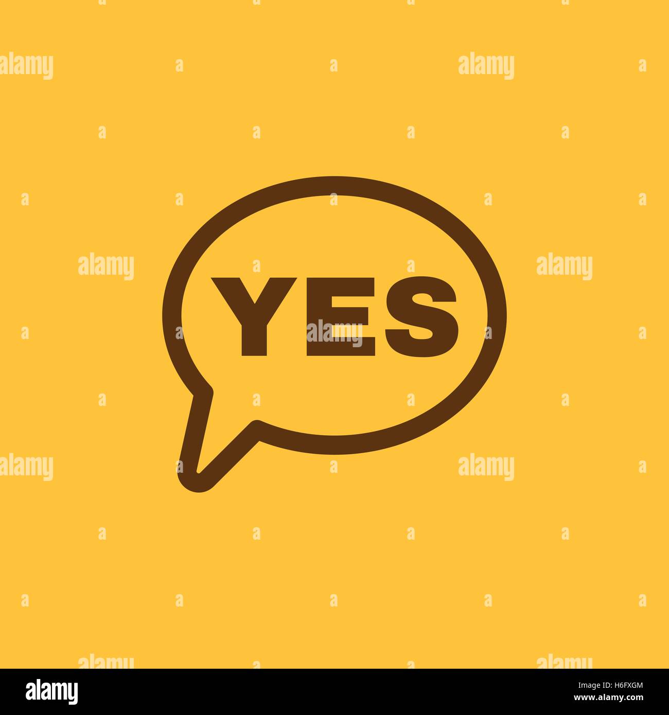The YES speech bubble icon. Yes symbol. Flat Vector illustration Stock ...