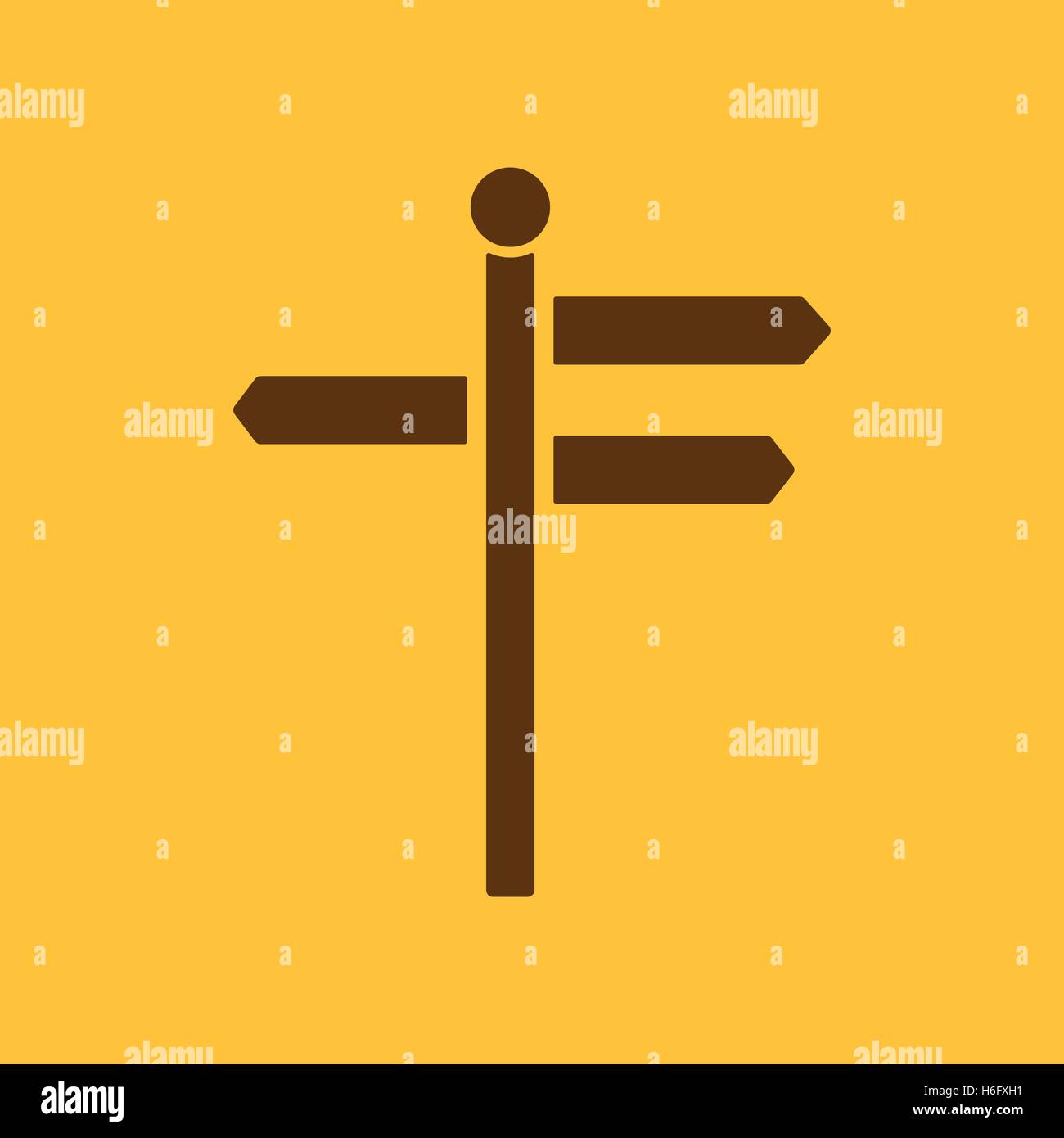 The signpost icon. Pointer symbol. Flat Vector illustration Stock ...