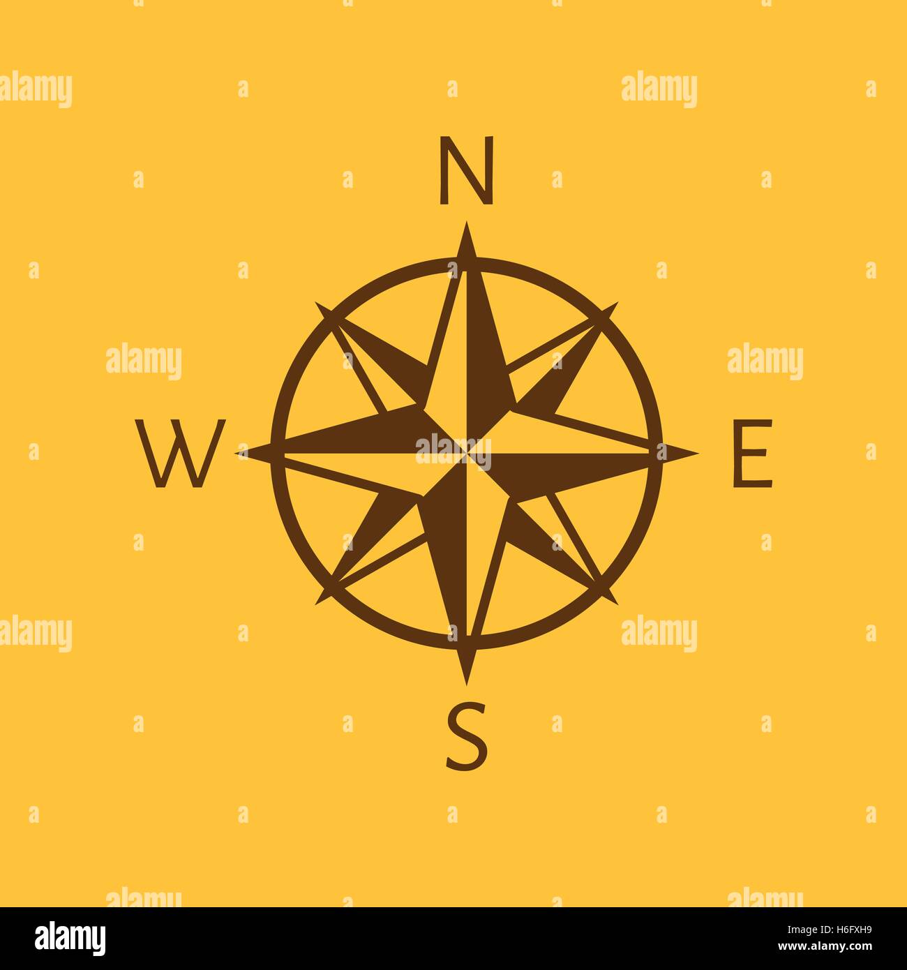 The compass icon. Navigation symbol. Flat Vector illustration Stock ...
