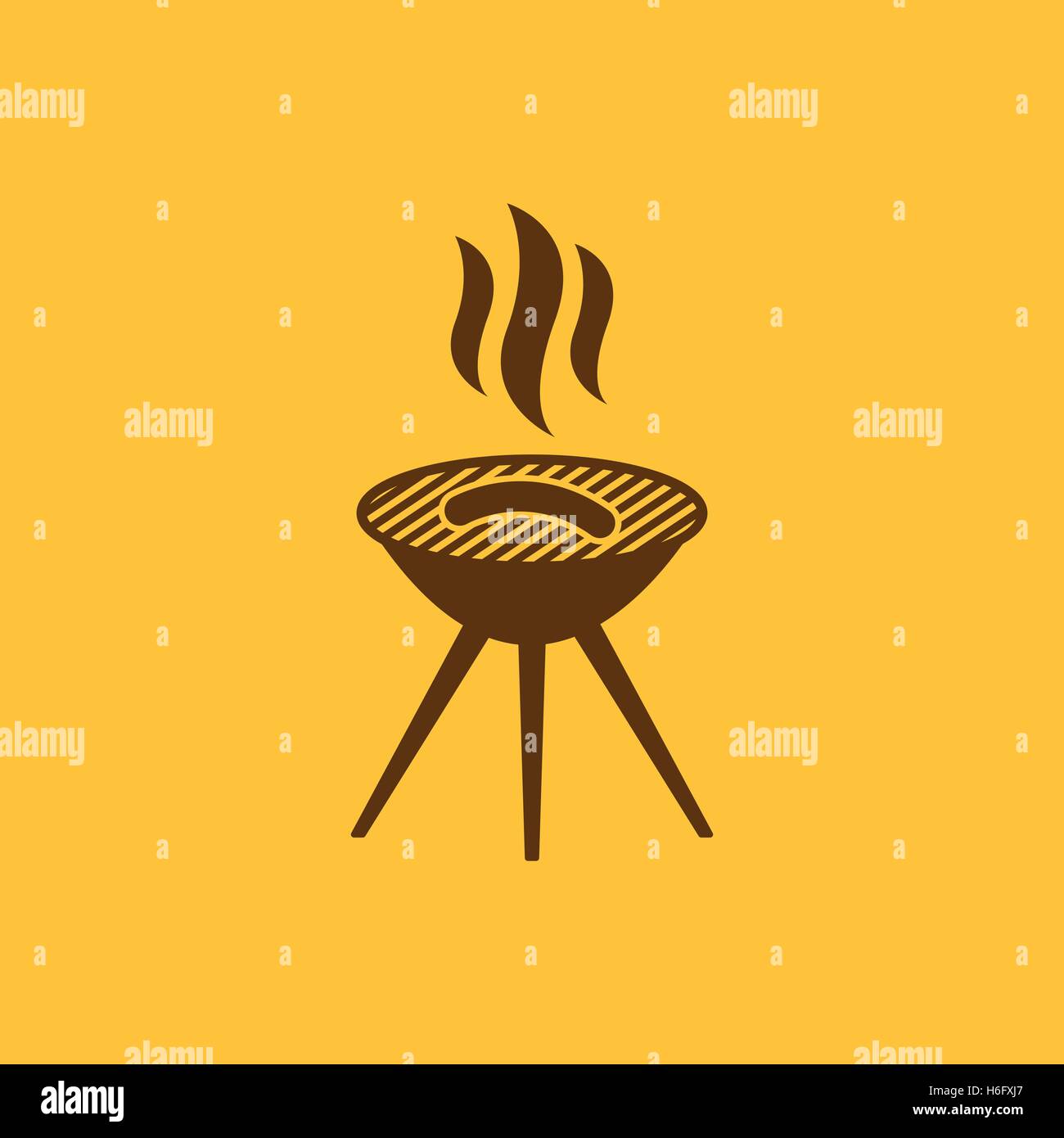 The grill icon. Barbeque symbol. Flat Vector illustration Stock Vector ...