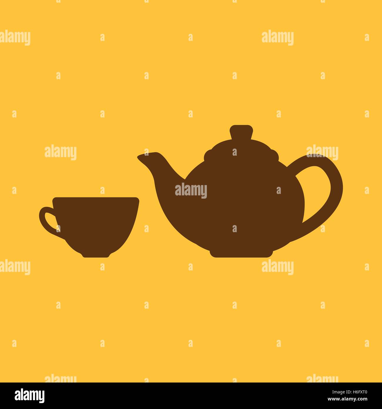 The teapot and cup icon. Tea symbol. Flat Vector illustration Stock ...