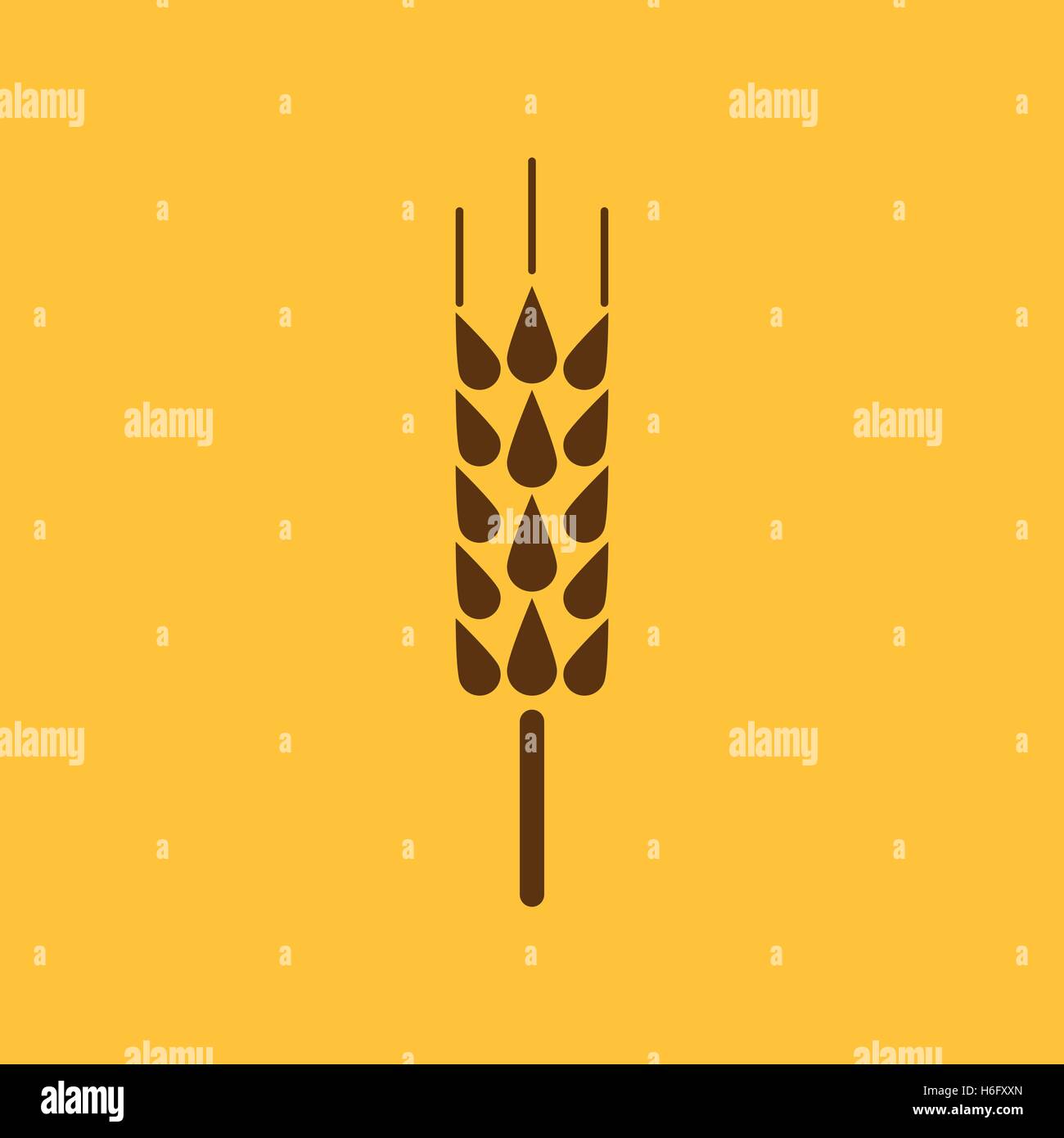 The spica icon. Wheat symbol. Flat Vector illustration. Button Set ...