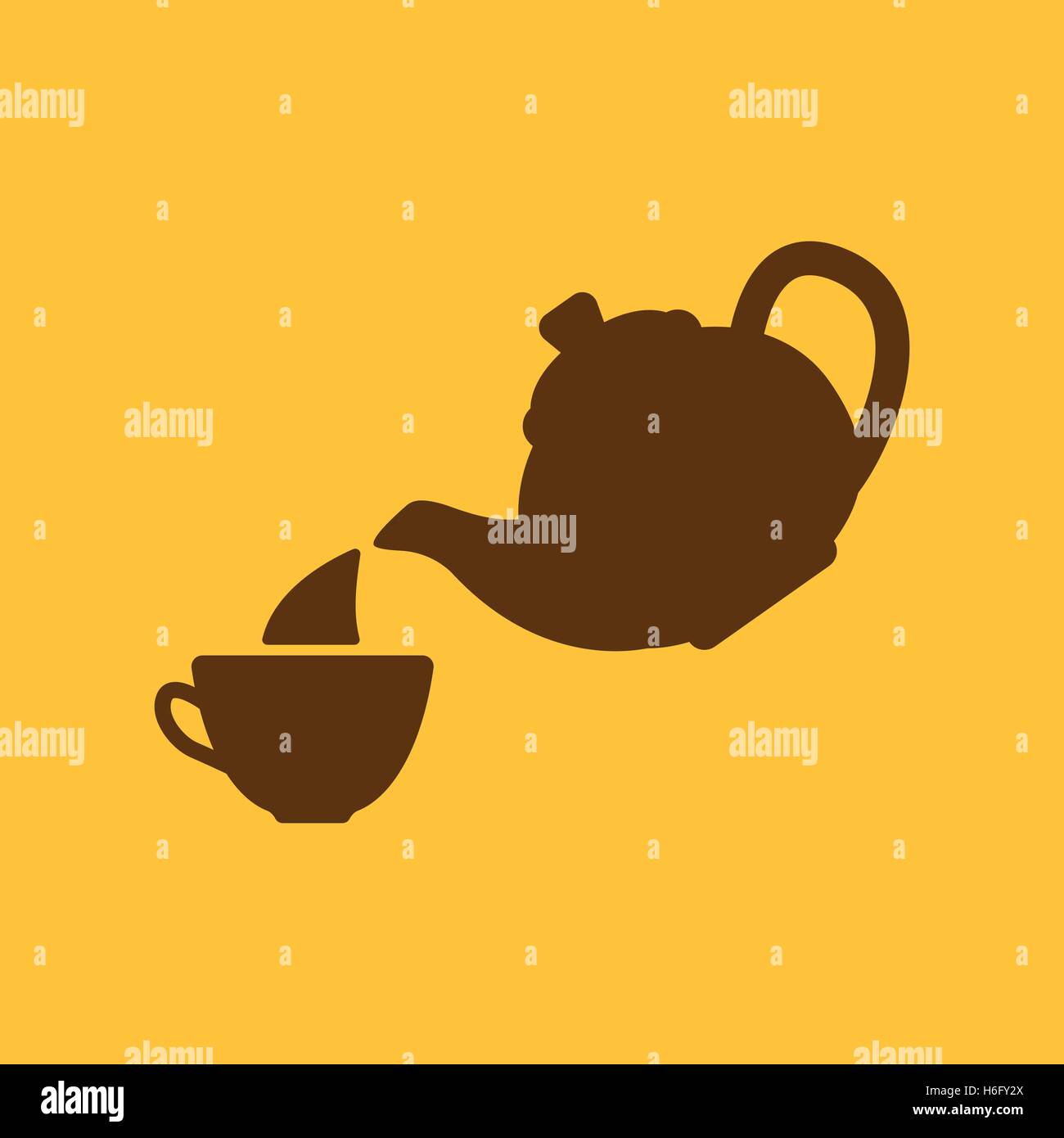 The teapot and cup icon. Tea symbol. Flat Vector illustration Stock ...