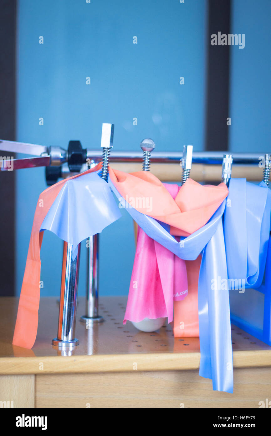 Physical therapy rehabilitation exercise equipment in hospital clinic ...