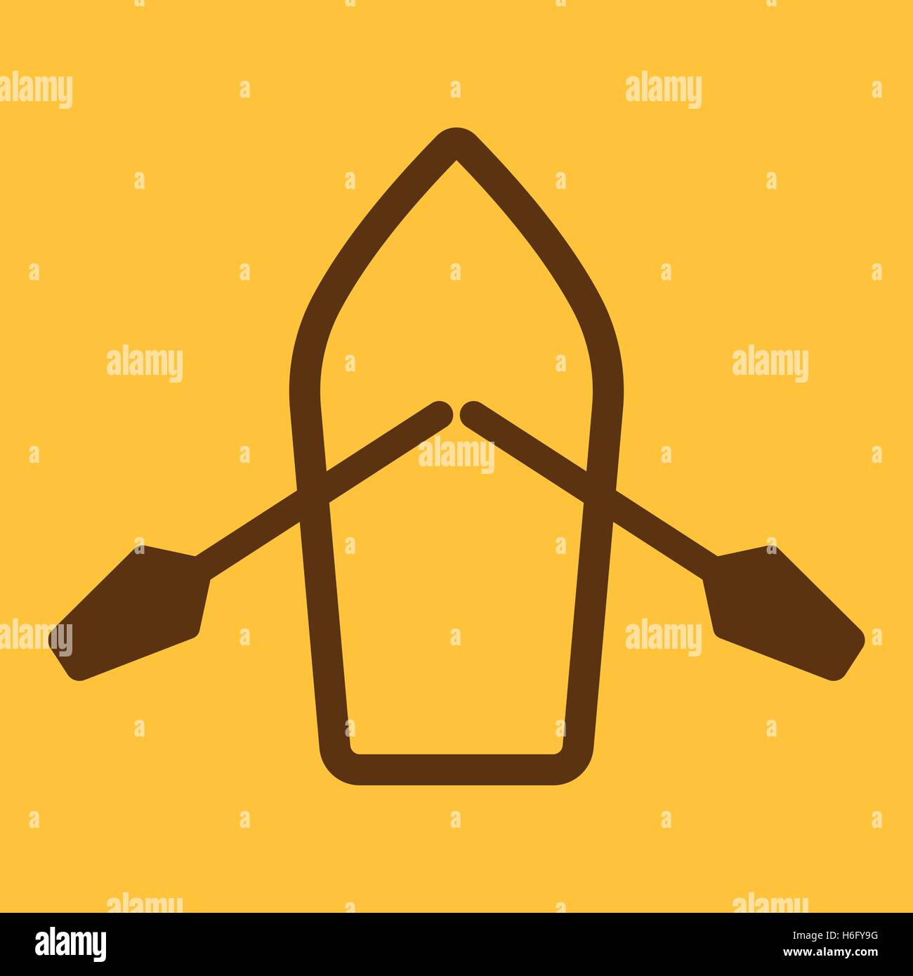 The boat and oars icon. Skiff And Paddle symbol. Flat Vector ...