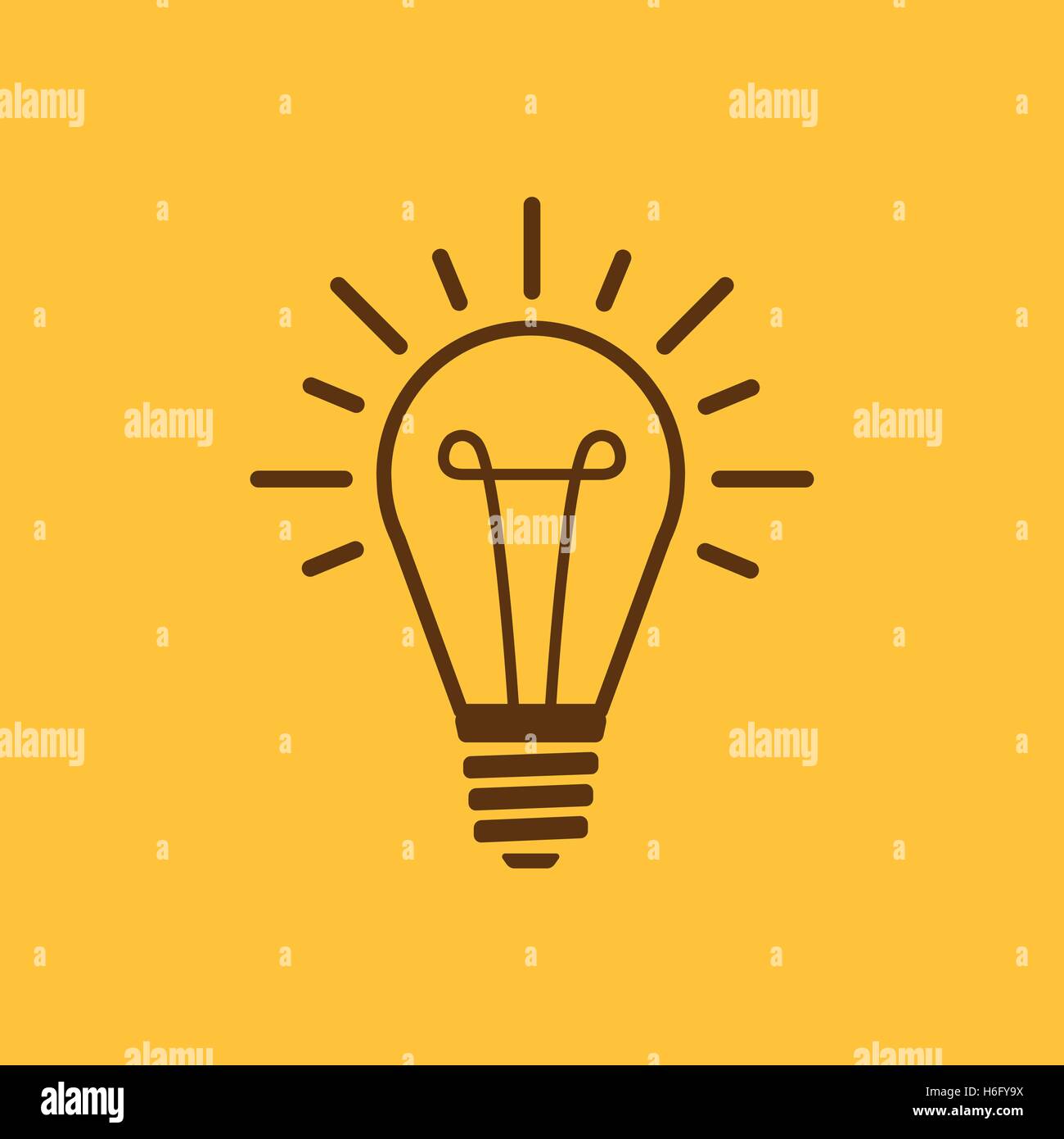 The lightbulb icon. Illumination symbol. Flat Vector illustration Stock ...