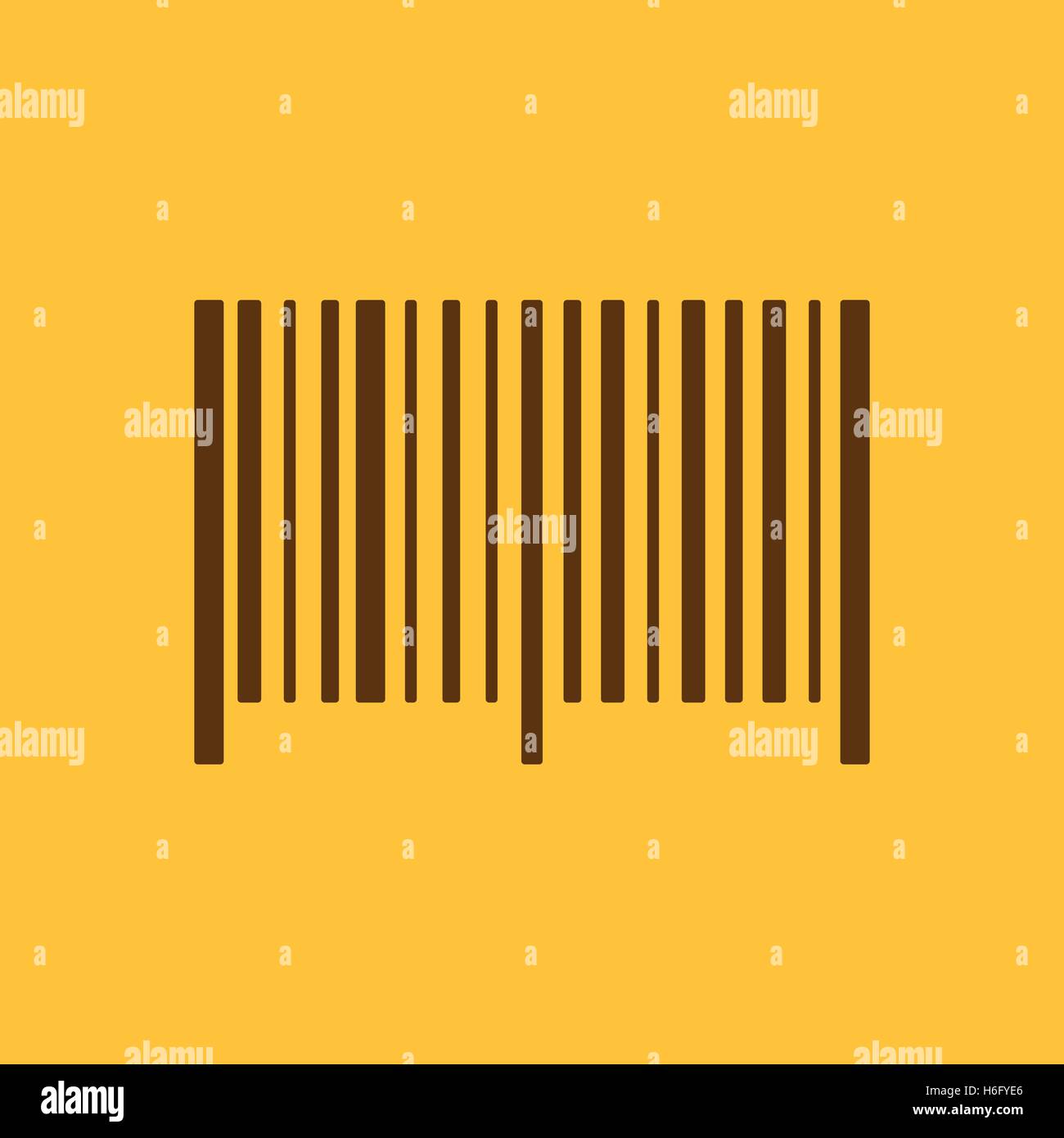 The barcode icon. Identification and ID symbol. Flat Vector ...